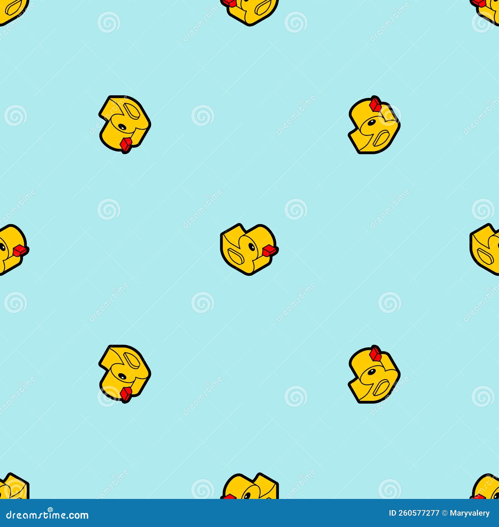 Rubber Duck Isometric Pattern Seamless. Background of Kids Fabric Stock ...