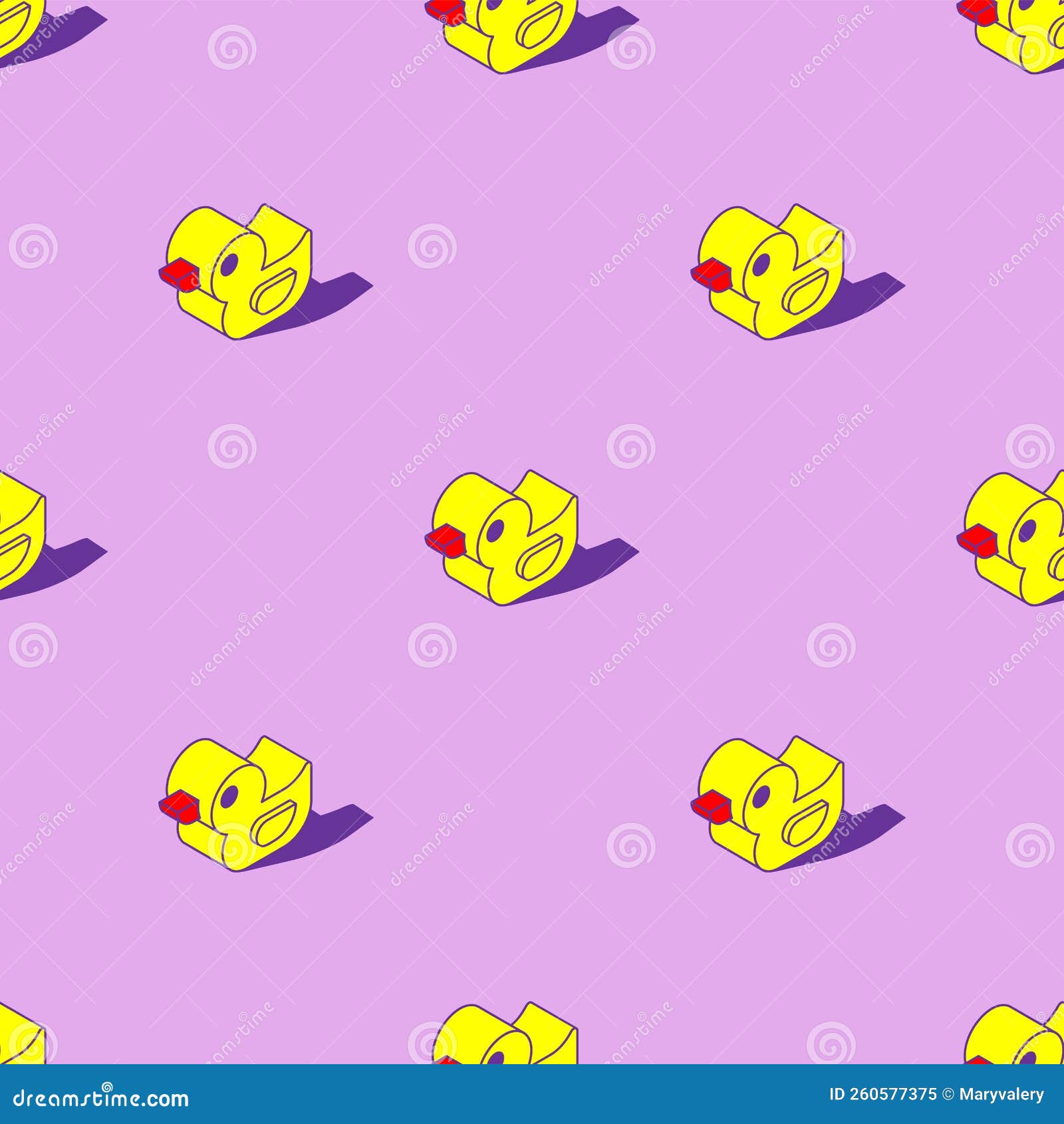 Rubber Duck Isometric Pattern Seamless. Background of Kids Fabric Stock ...
