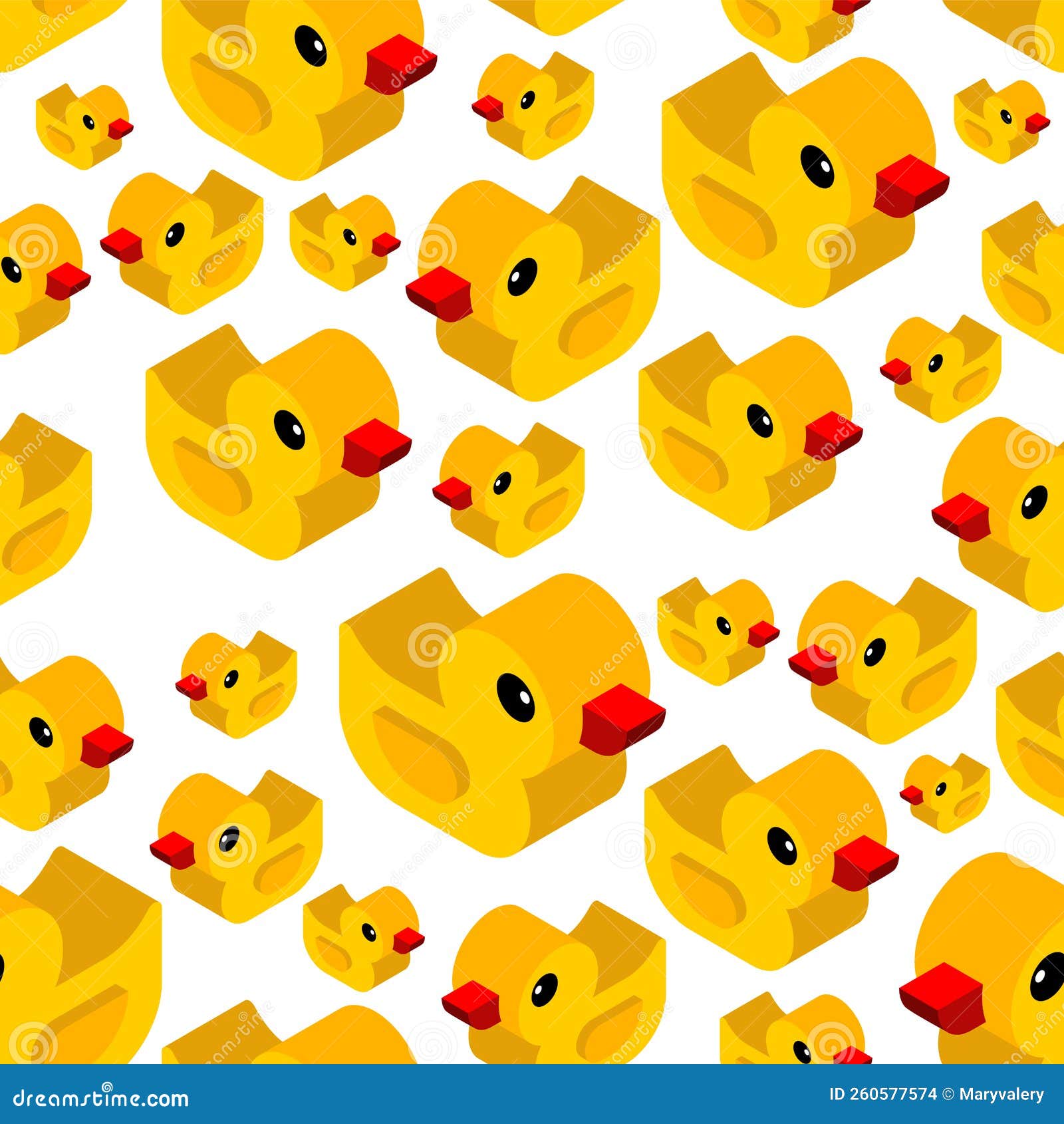 Rubber Duck Isometric Pattern Seamless. Background of Kids Fabric Stock ...