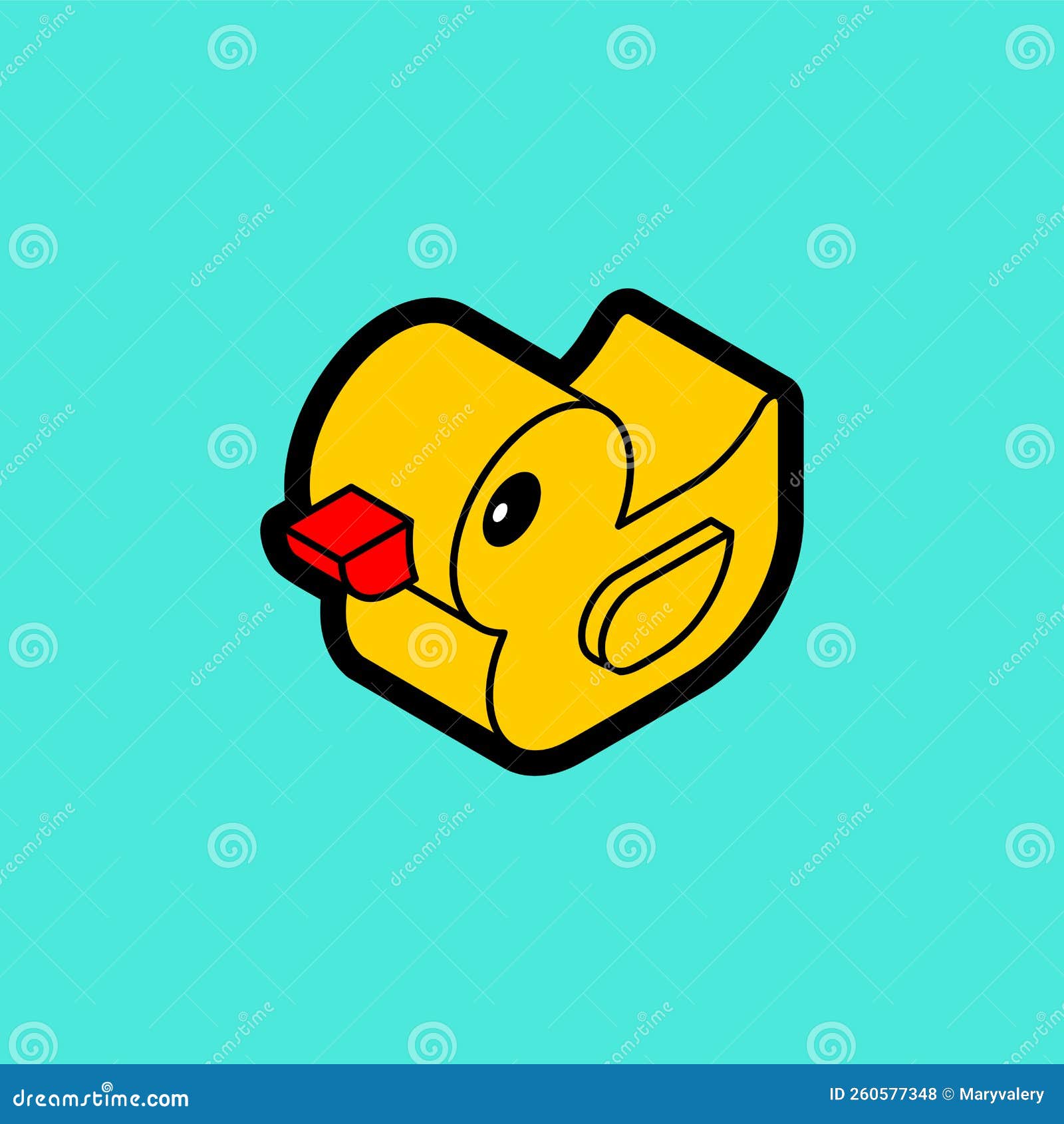 Rubber Duck Isometric Style Icon. Vector Illustration Stock Vector ...