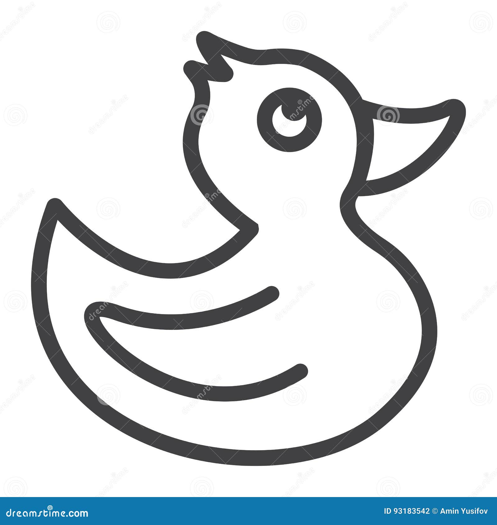 Duck Line Art Animal Vector Illustration Transparent Background ...