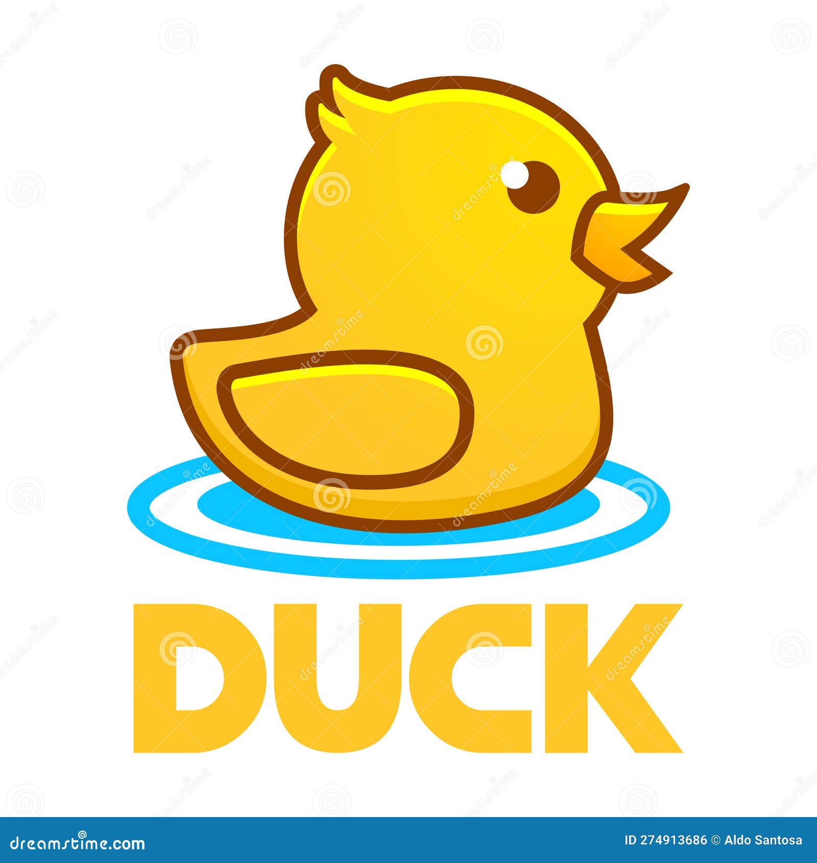 Rubber Duck Logo Flat Design Logo Illustration. Vector Logo Template ...