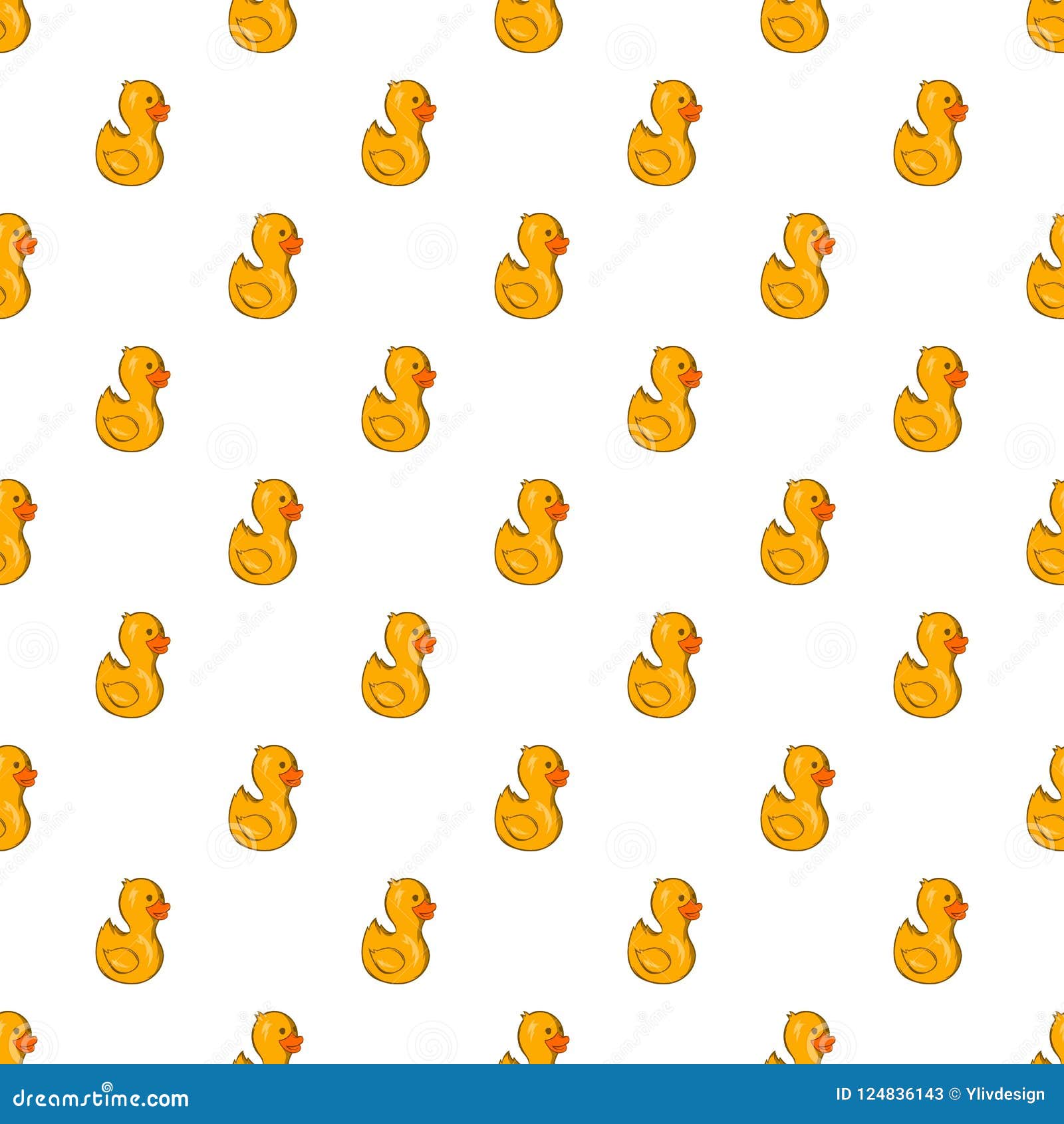 Rubber Duck Pattern, Cartoon Style Stock Illustration - Illustration of ...