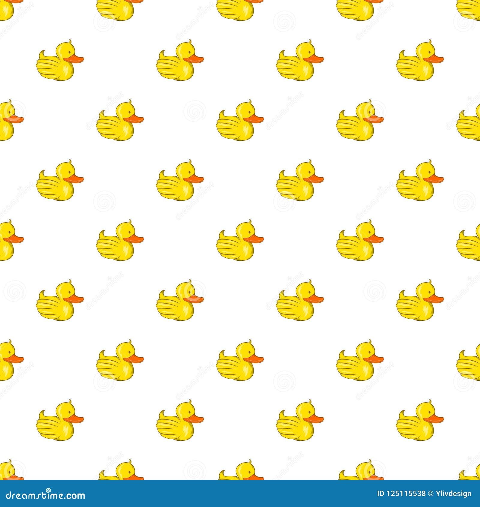 Rubber Duck Pattern, Cartoon Style Stock Illustration - Illustration of ...