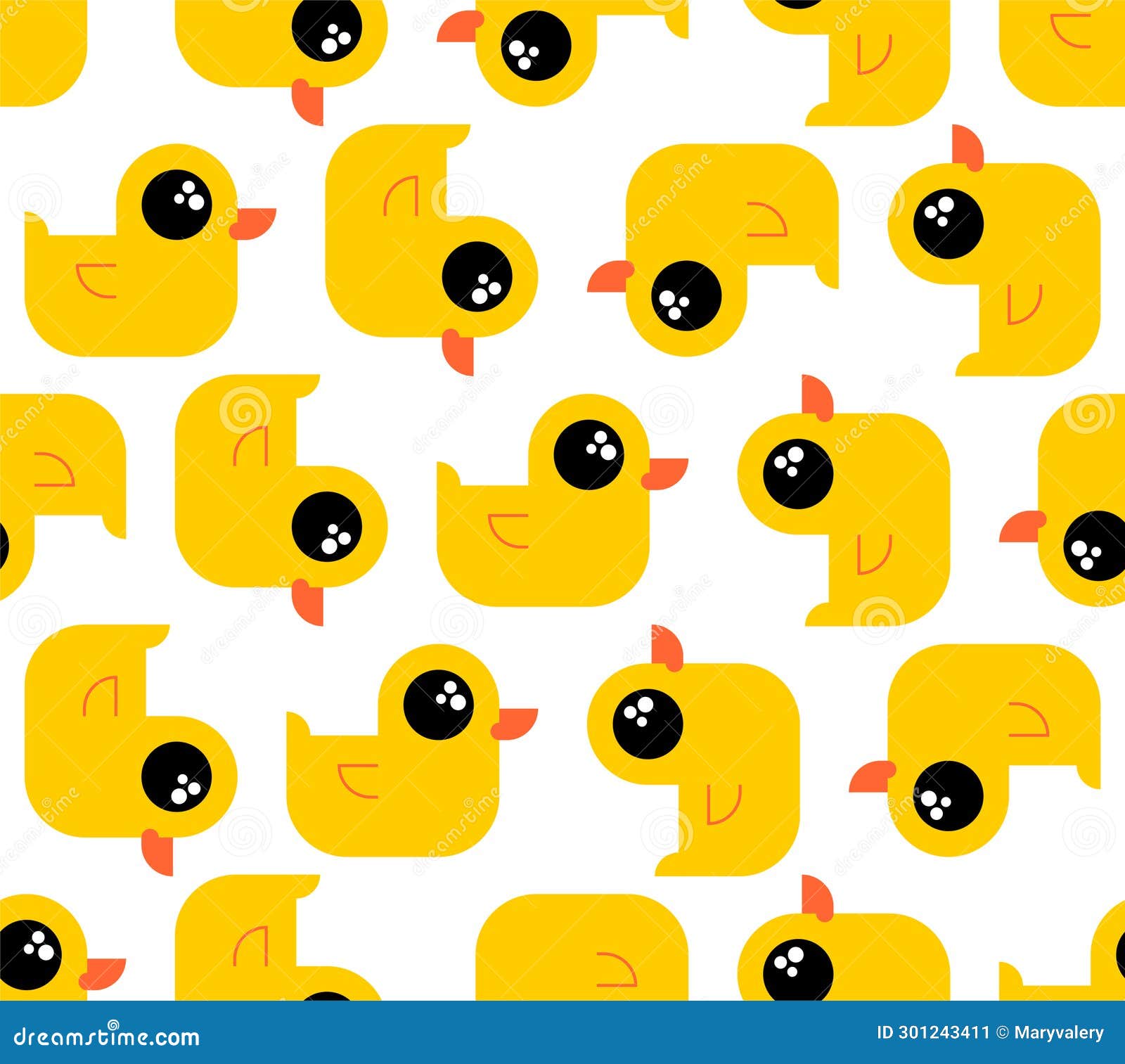 Rubber Duck Pattern Seamless. Kids Rubber Toy Background Stock Vector ...
