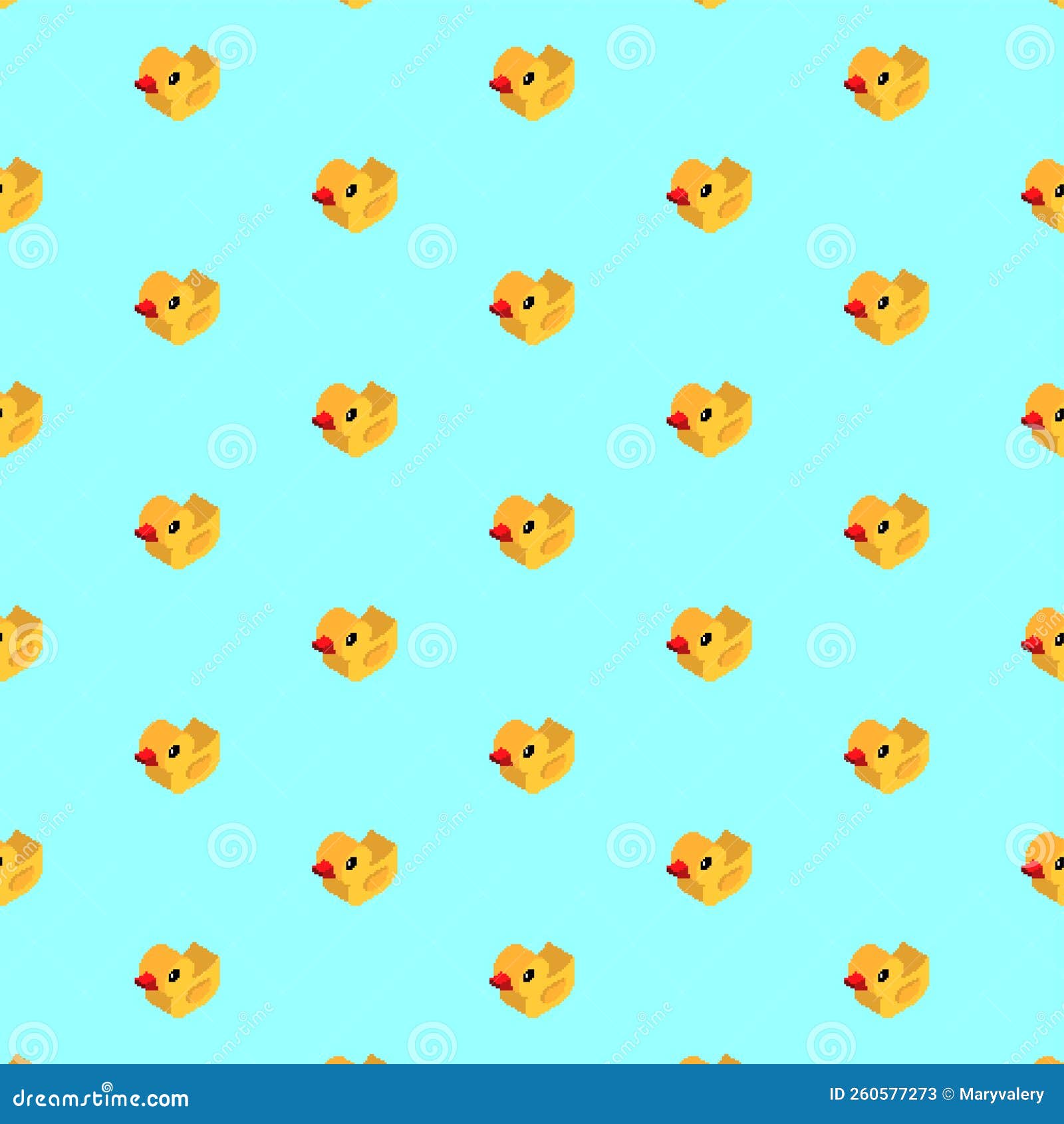 Rubber Duck Pixel Art Pattern Seamless. 8 Bit Background. Pixelated ...