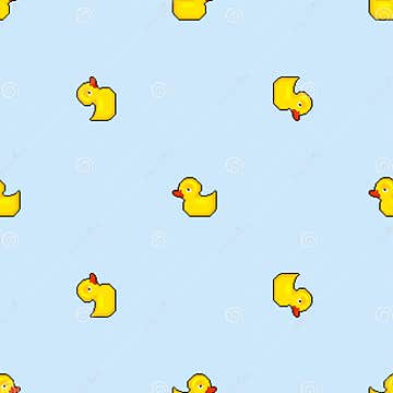 Rubber Duck Pixel Art Pattern Seamless. 8 Bit Toy Background Stock ...