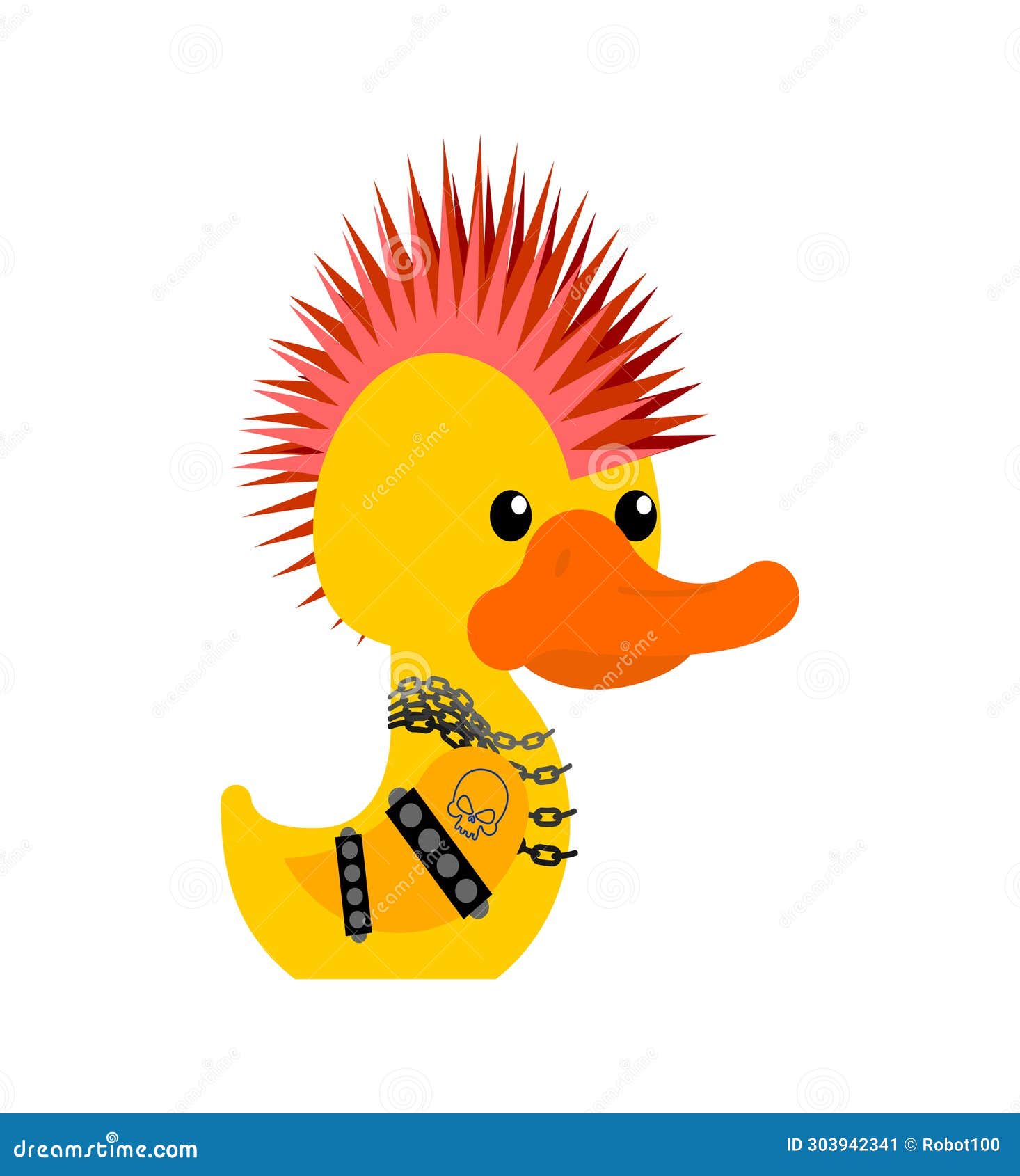Rubber Duck Punk. Toy Yellow Duck Punk. Mohawk and Tattoo Stock Vector ...