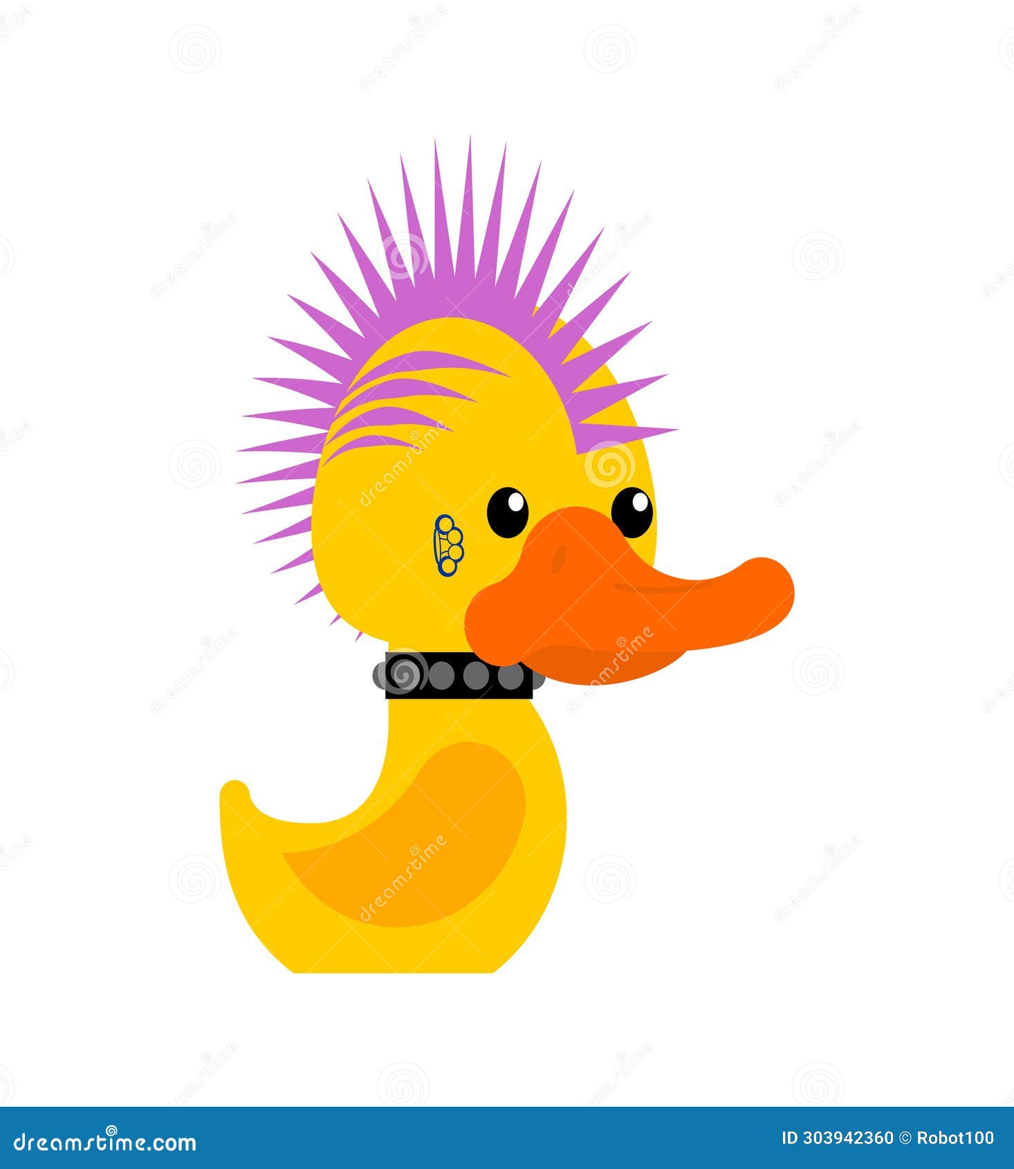 Rubber Duck Punk. Toy Yellow Duck Punk. Mohawk and Tattoo Stock Vector ...