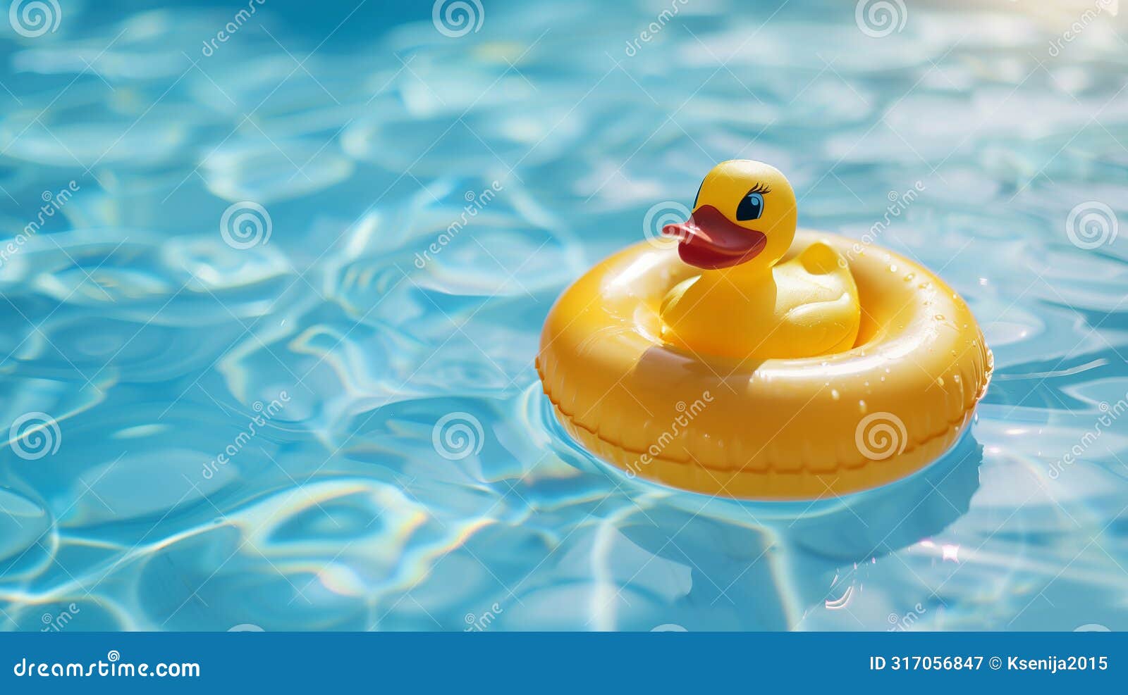 Rubber Duck Swimming in the Pool Stock Illustration - Illustration of ...