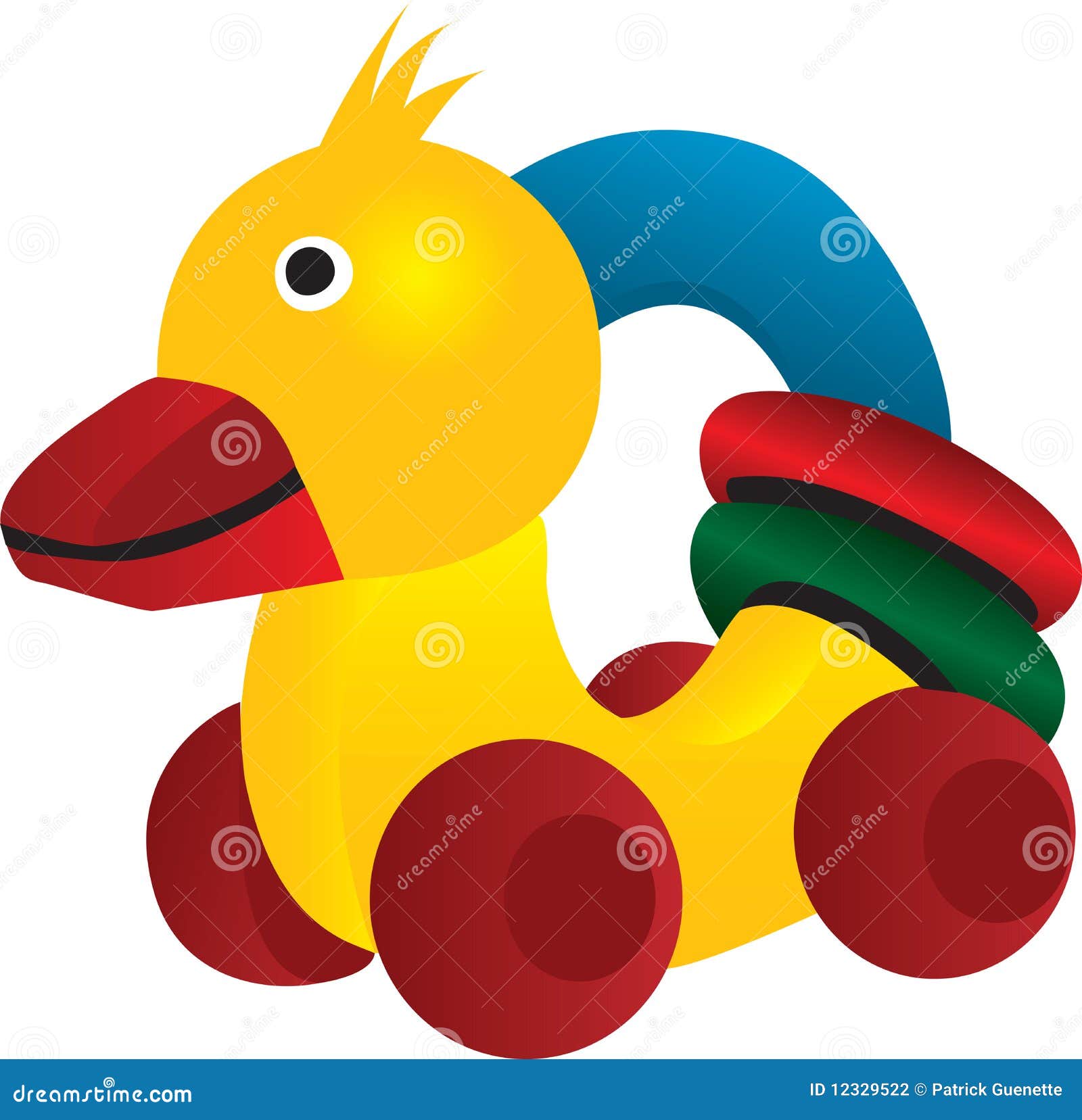 Rubber Duck with Wheels and Colored Circle Stock Vector - Illustration ...