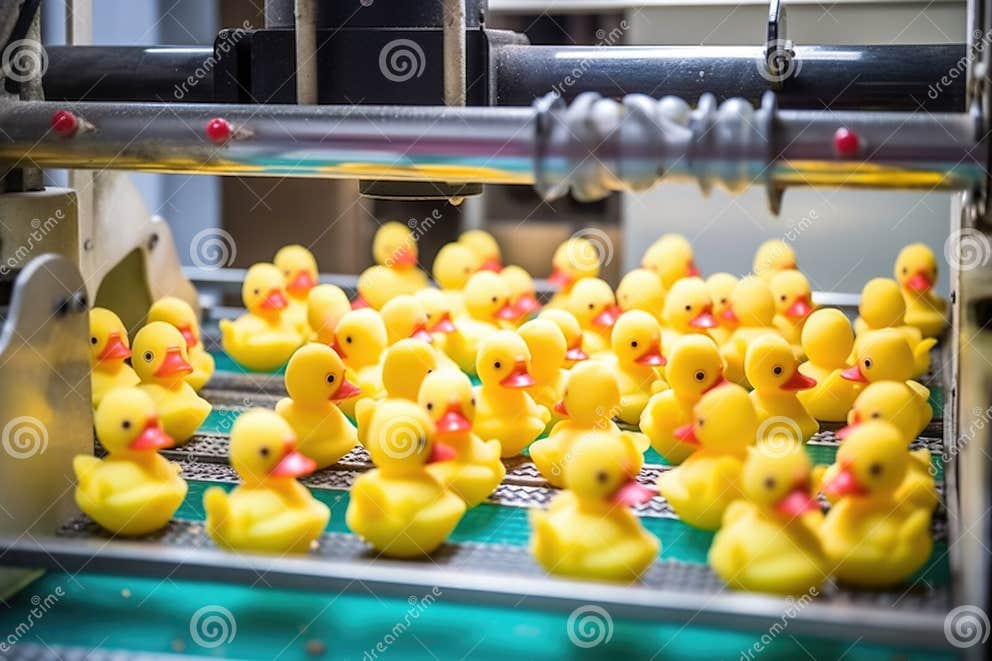 Rubber Ducks Being Sorted by a Sorting Machine Stock Photo - Image of ...