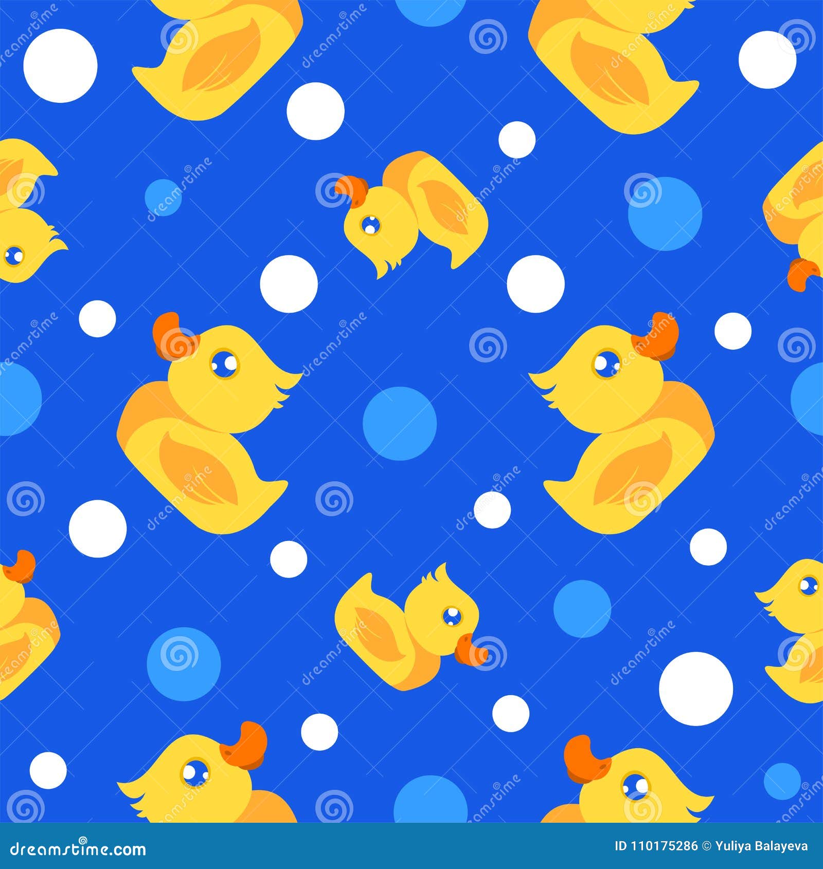 Rubber ducks patern stock vector. Illustration of bubbles - 110175286