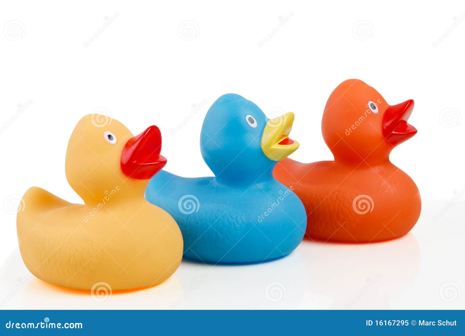 Rubber ducks in a row stock image. Image of three, bird - 16167295