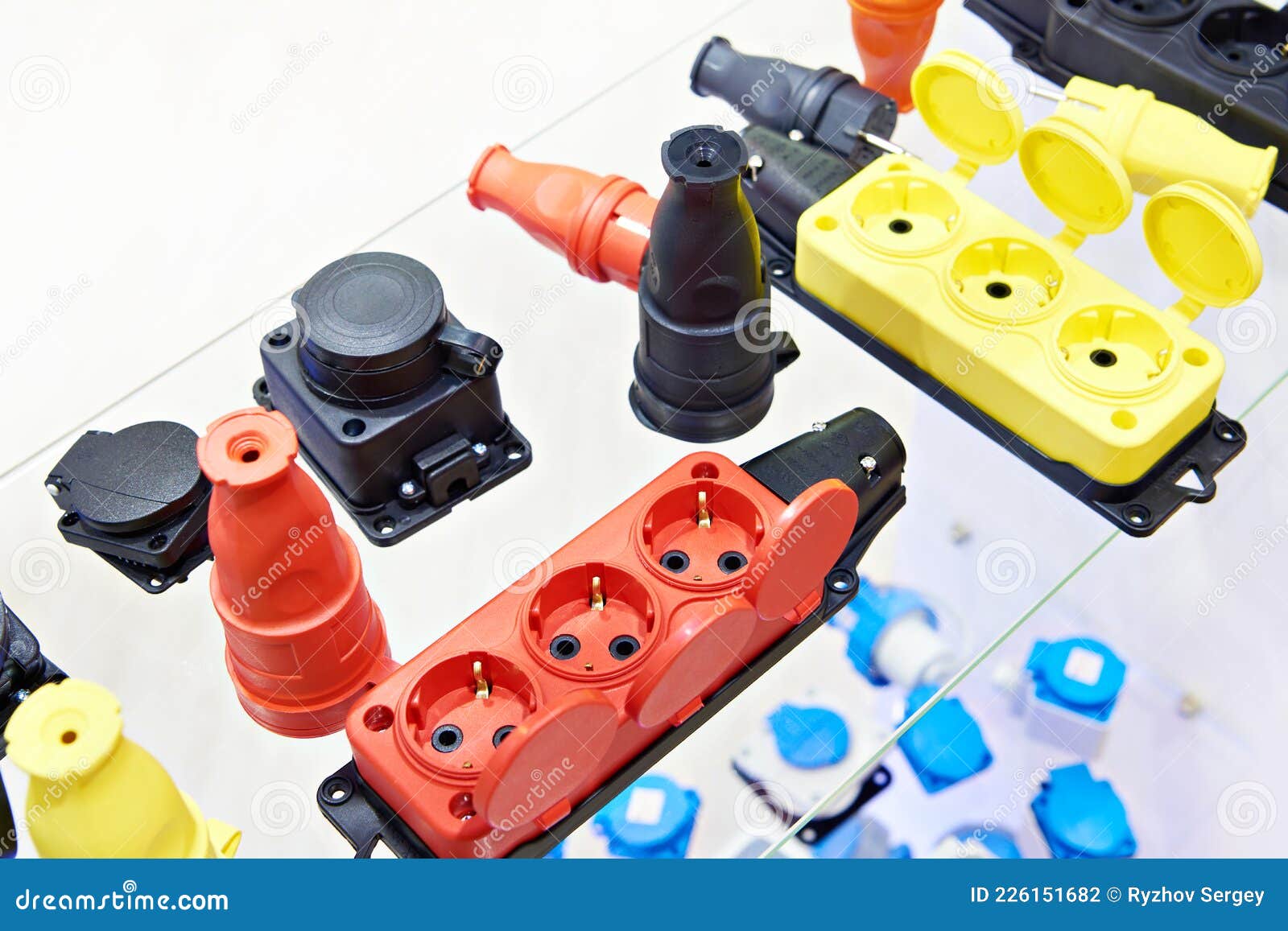 Rubber Electrical Connectors and Socket Outlets in Store Stock Photo ...
