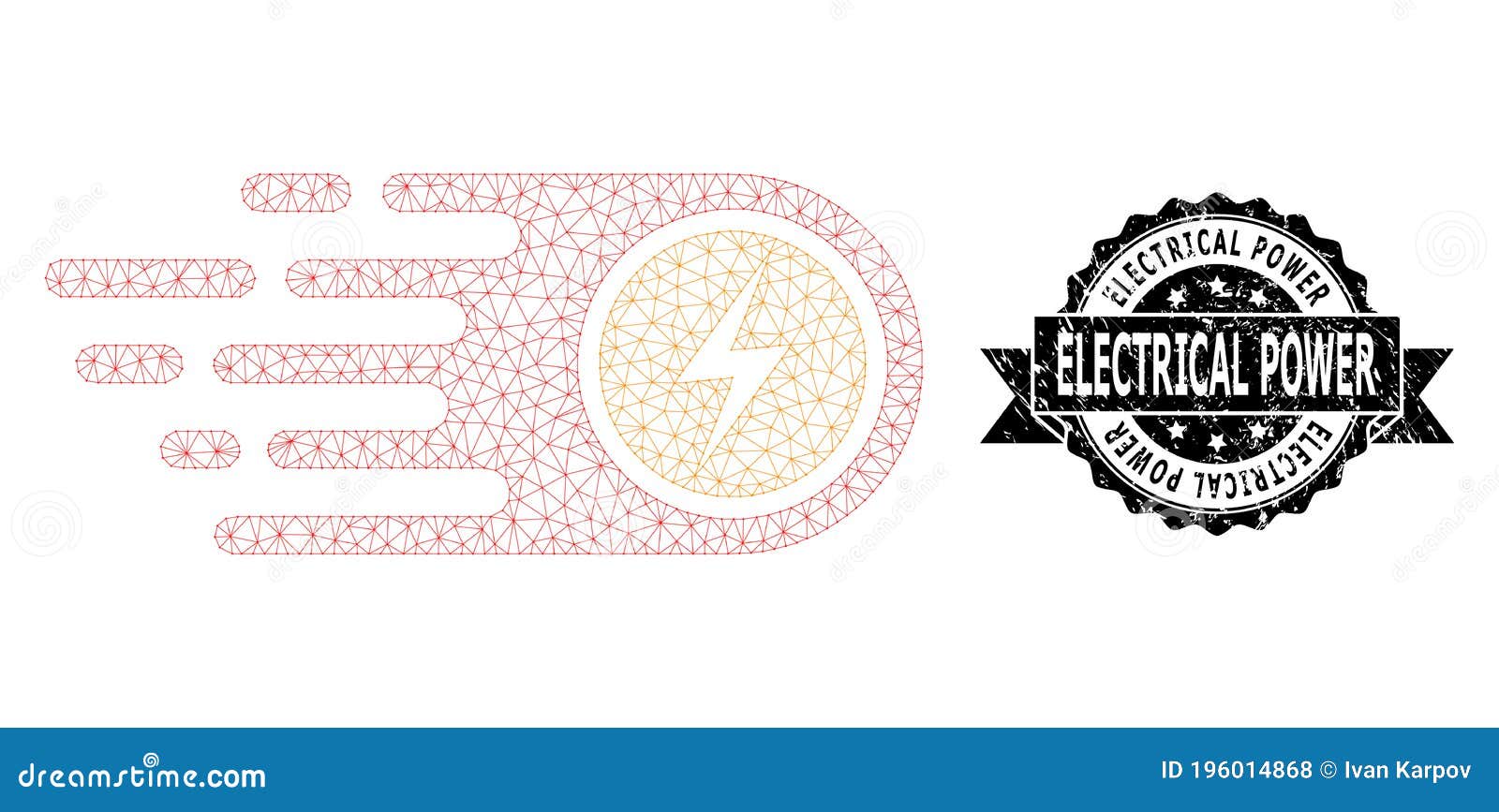 Rubber Electrical Power Ribbon Watermark and Mesh Network Electrical ...