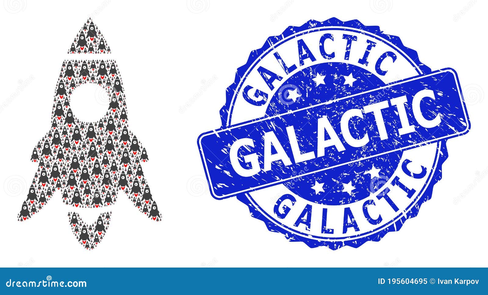 Distress Galactic Badge And Triangle Planet Orbit Mosaic Vector ...
