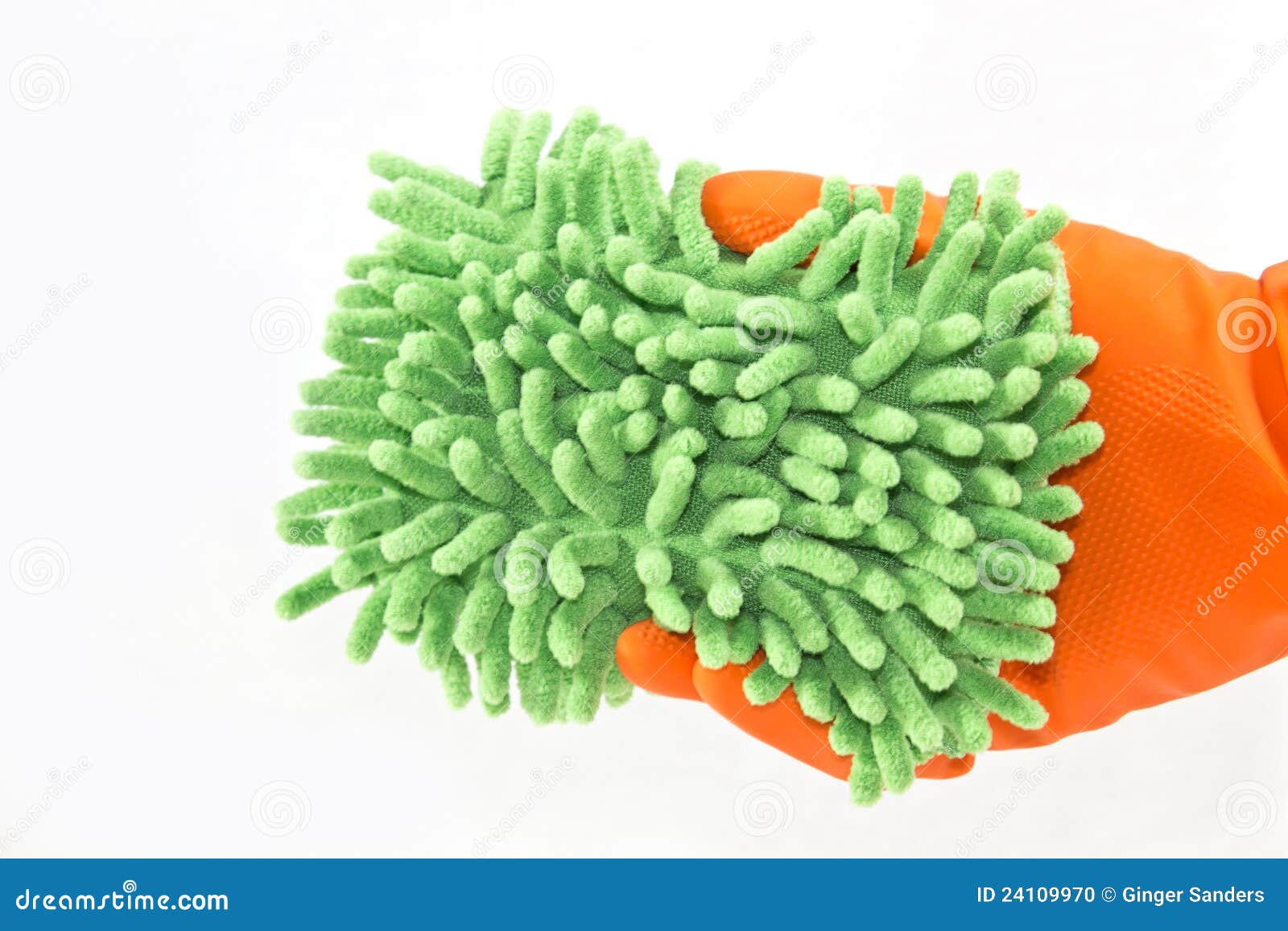 Rubber Glove and Funny Duster White Background Stock Photo - Image of ...