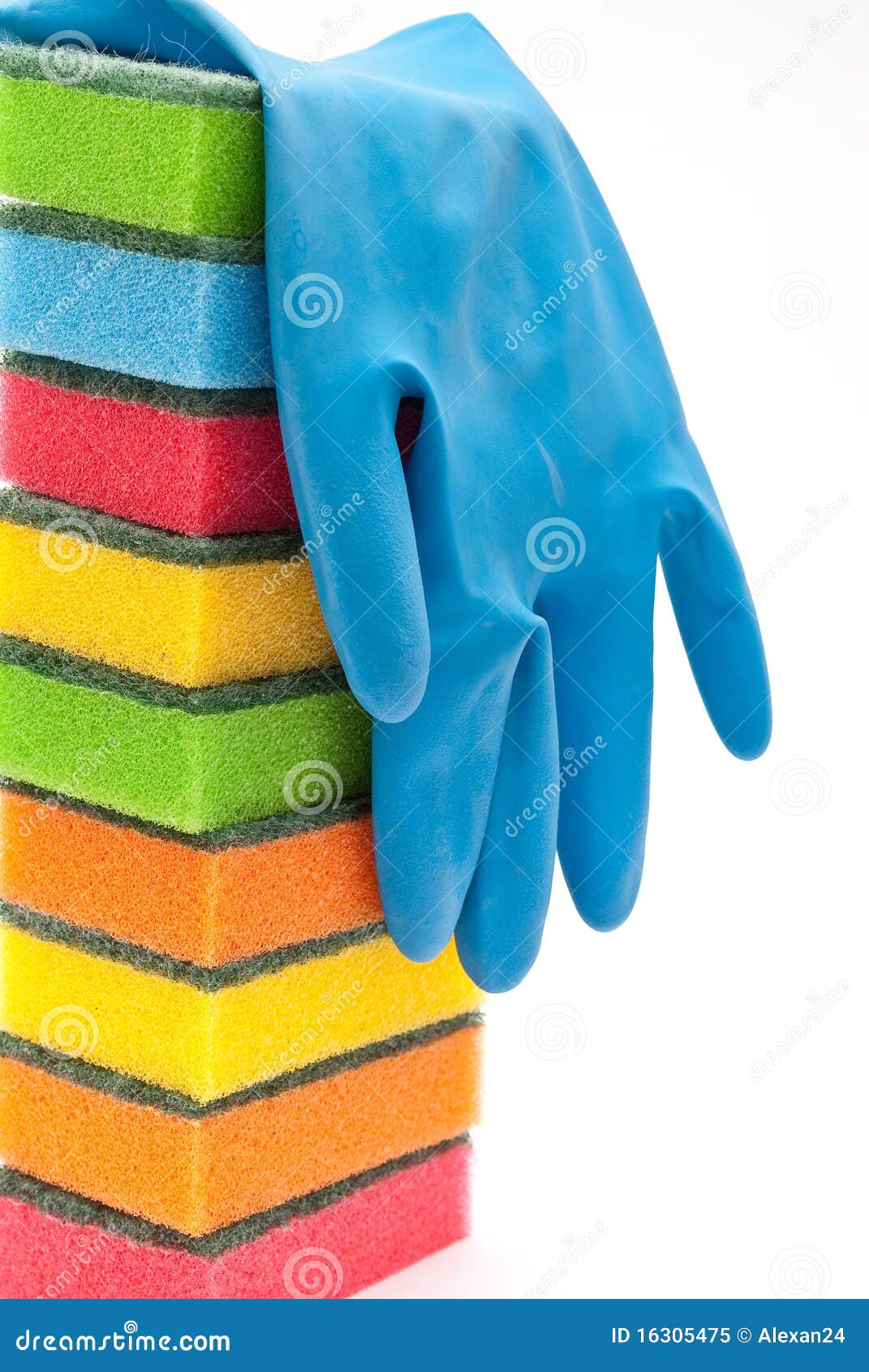 Rubber Gloves and Kitchen Sponges Stock Image - Image of messy, padding ...
