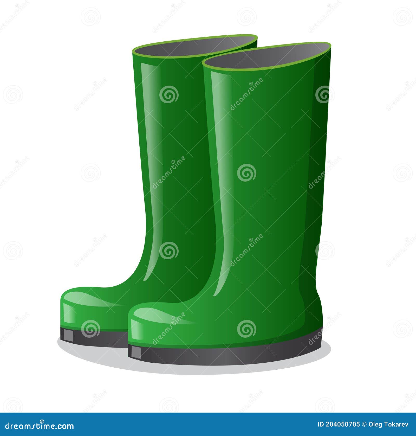 Rubber green boots stock vector. Illustration of shoe - 204050705