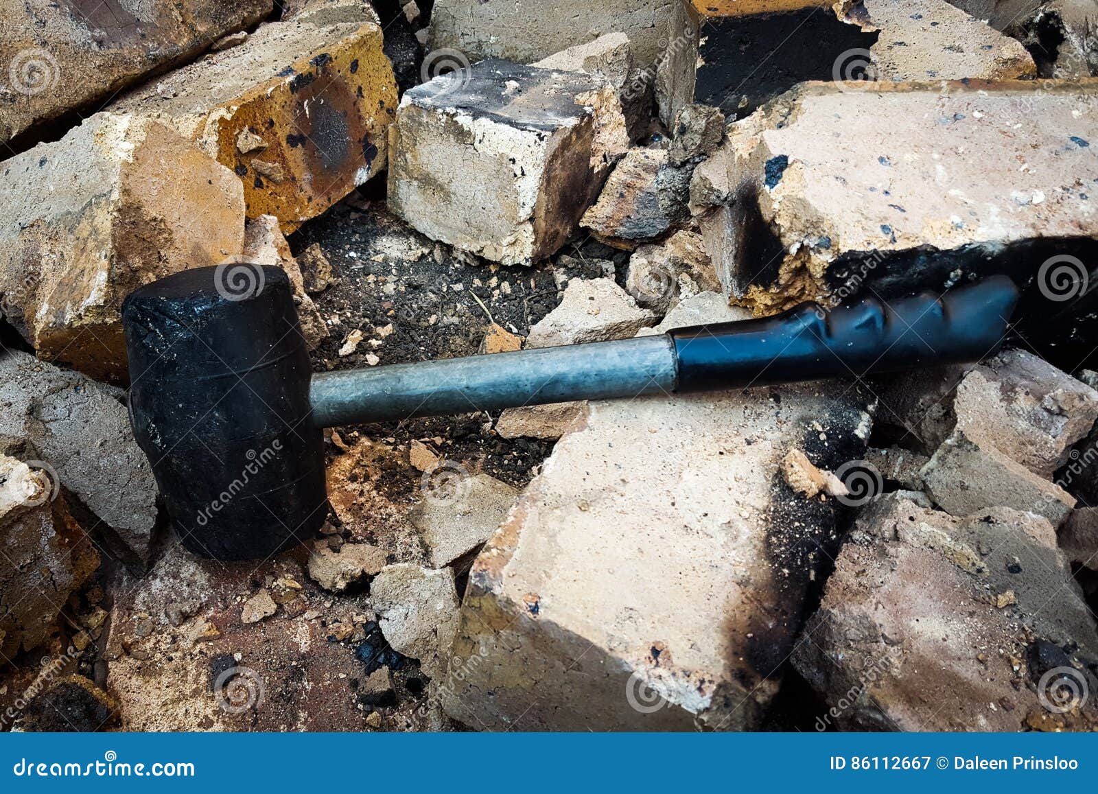 Rubber Hammer Demolish Bricks Stock Image - Image of hammer, brown ...