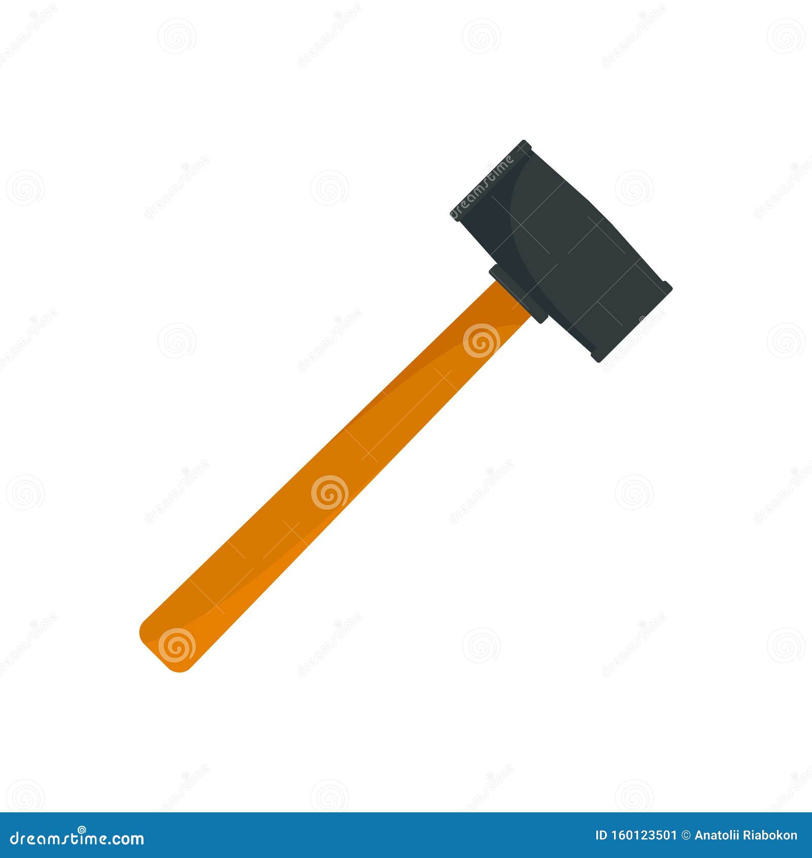 Rubber Hammer Icon, Flat Style Stock Vector - Illustration of home ...