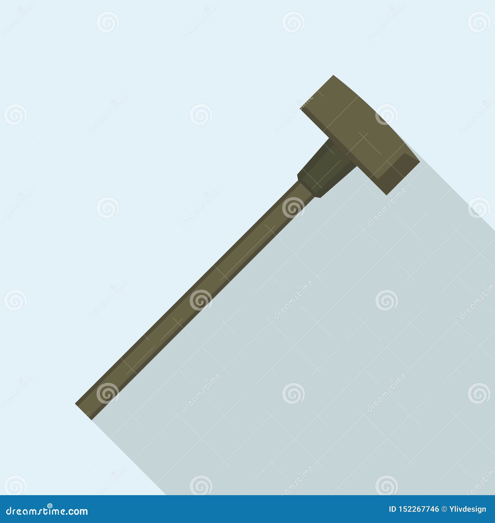 Rubber Hammer Icon, Flat Style Stock Vector - Illustration of shiny ...