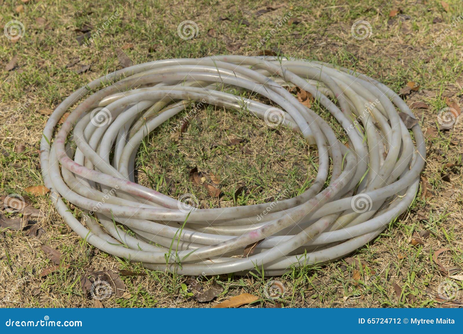 Rubber Hose is Kept in Round Shape on the Ground. Stock Photo - Image ...