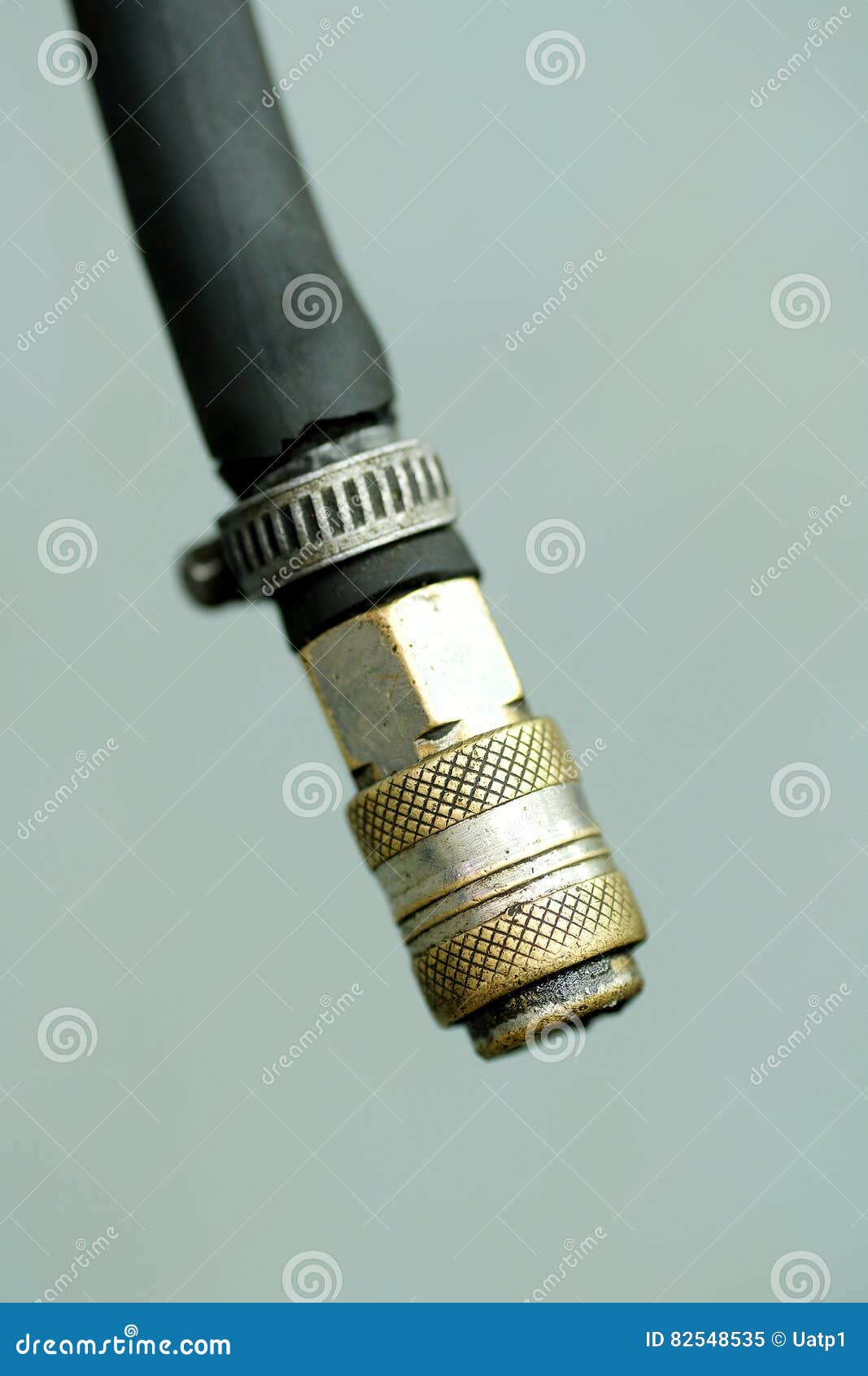 Rubber Hose with a Metallic Connector Lug Stock Image - Image of hose ...