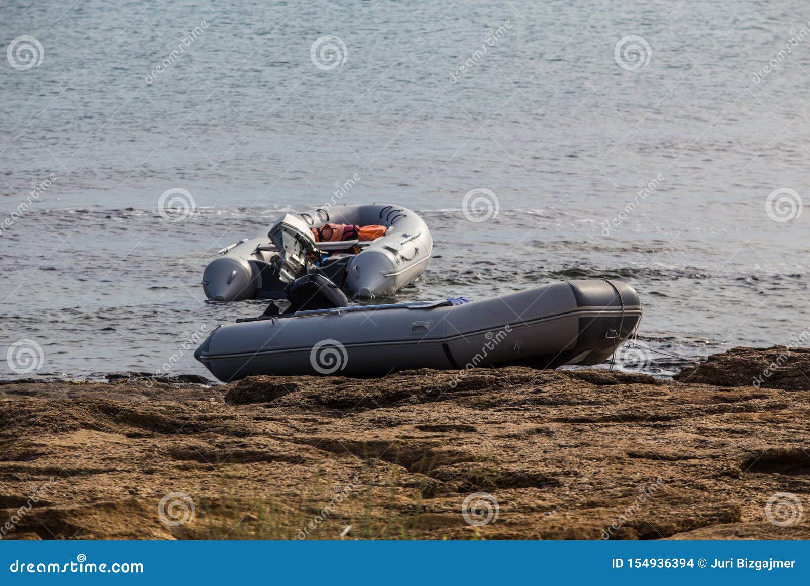 Rubber Inflatable Boats with Motors Stock Photo - Image of leisure ...