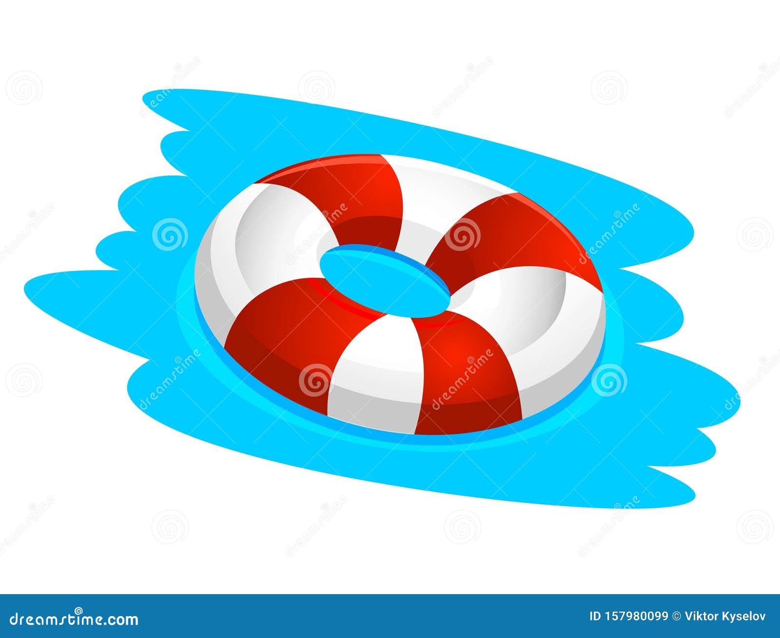 Rubber inflatable lifebuoy stock vector. Illustration of float - 157980099
