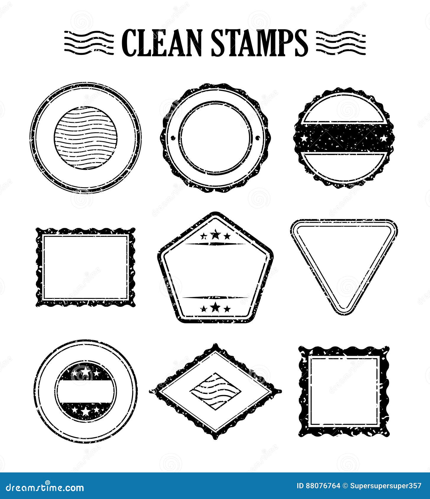 Rubber Ink Stamp Set. Postage and Mail Delivery Stock Vector ...