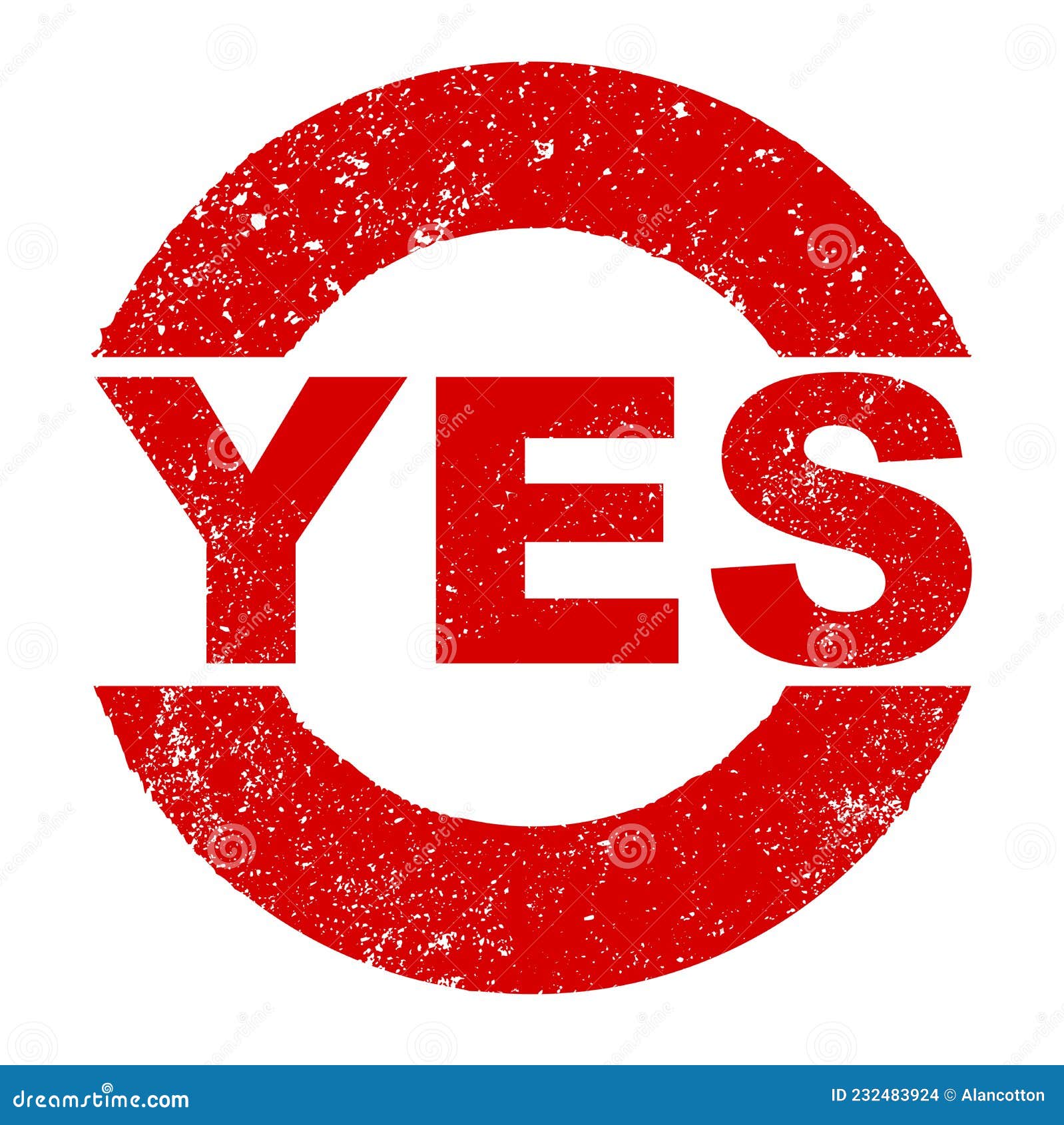 Rubber Ink Stamp YES stock vector. Illustration of vector - 232483924