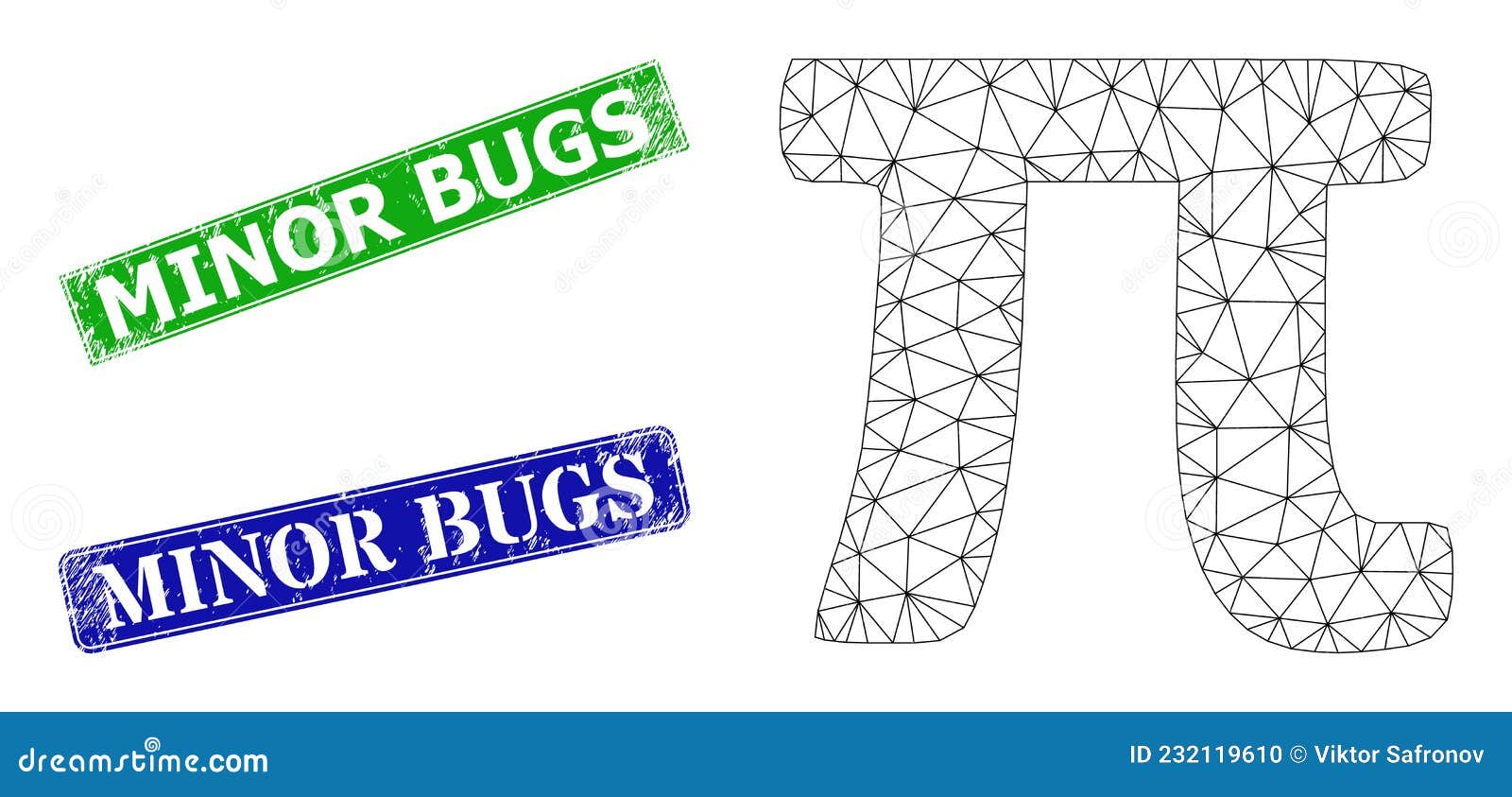 Rubber Minor Bugs Stamp Imitations and Triangular Mesh Pi Greek ...