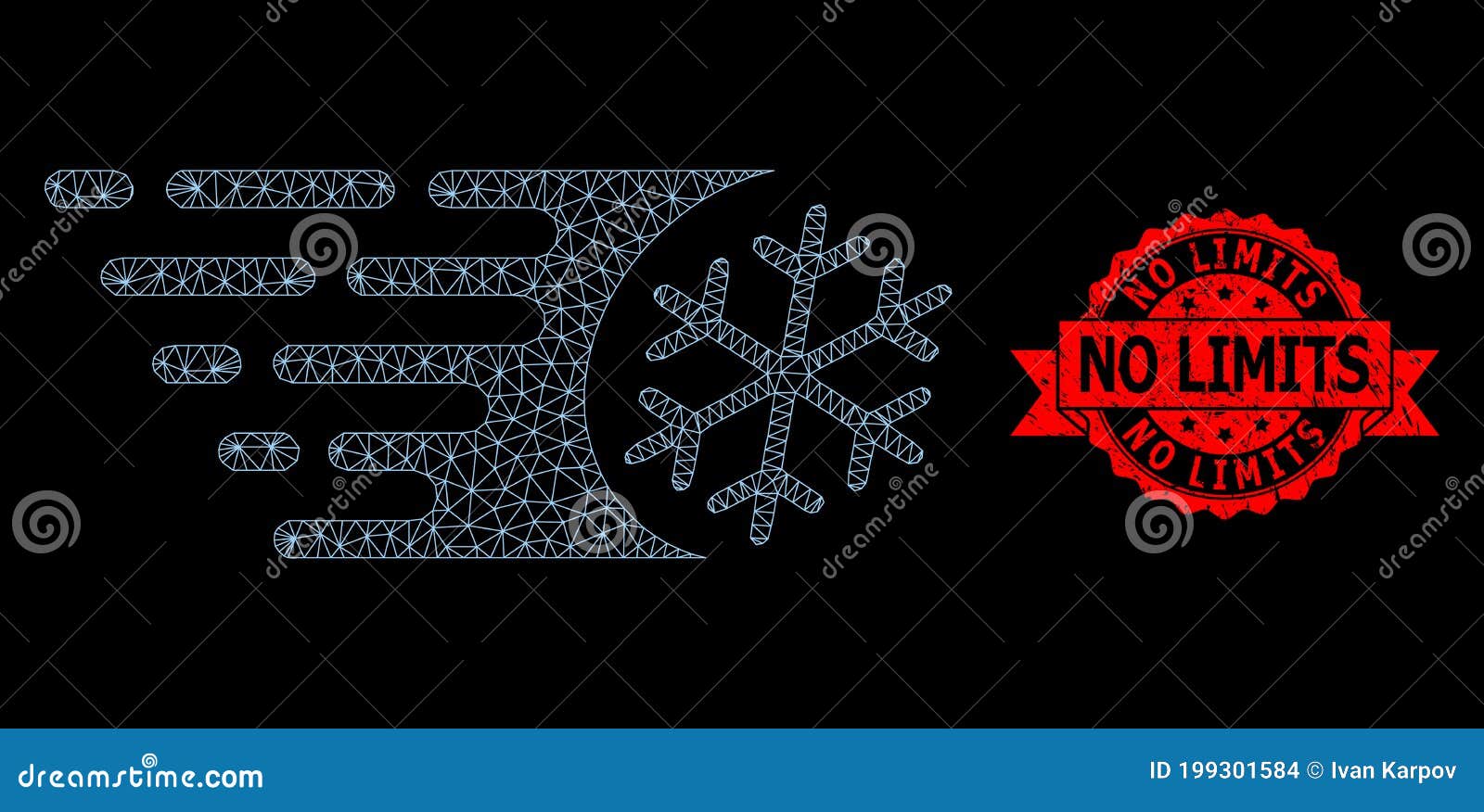 Rubber No Limits Stamp and Web Network Fast Freezing Stock Vector ...