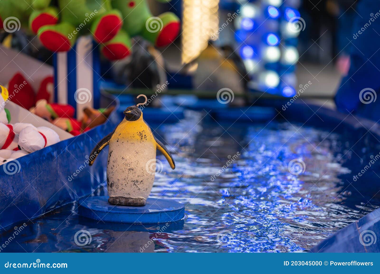 Rubber Penguins with Hooks in Their Heads. Fairground Hook a Rubber ...