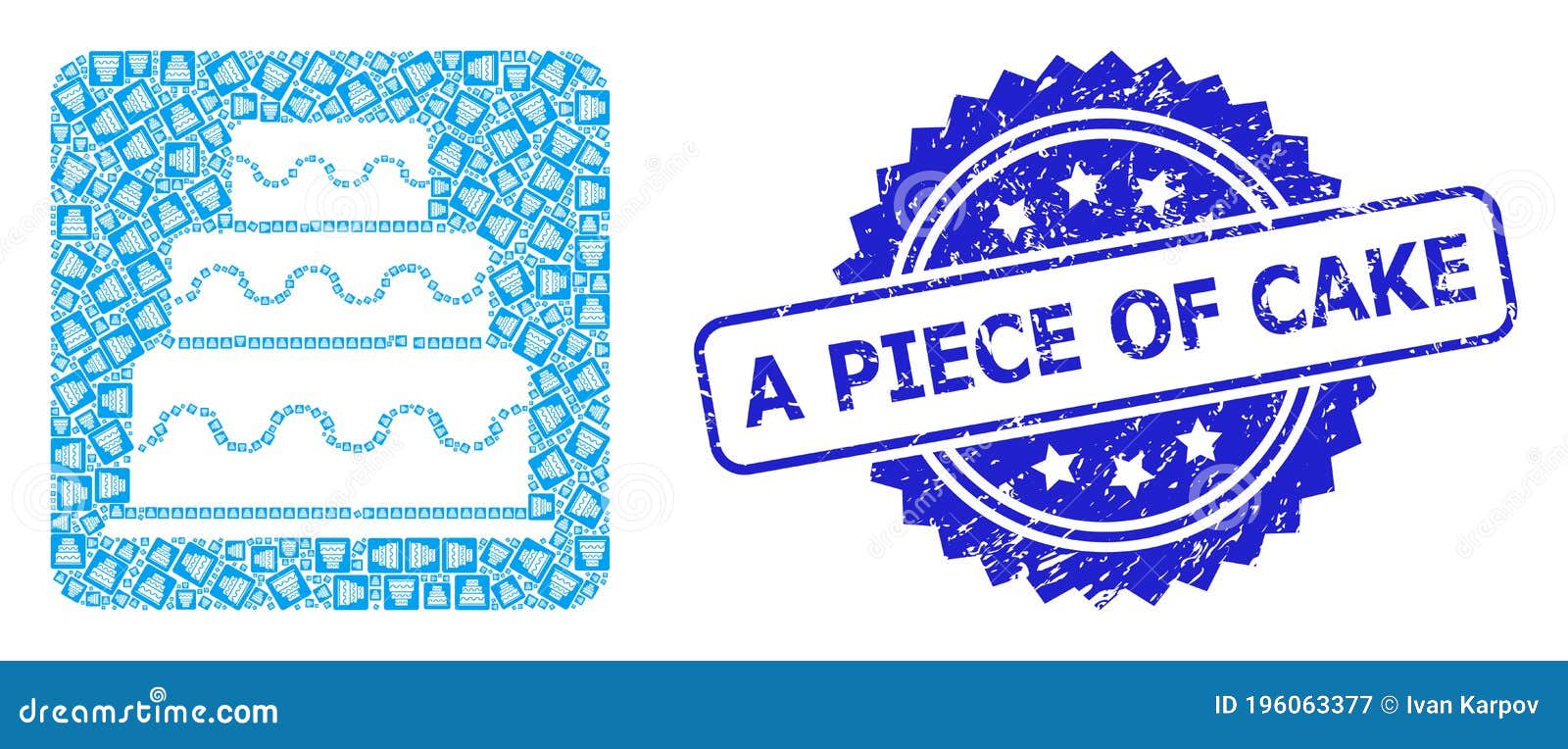 Rubber a Piece of Cake Watermark and Fractal Cake Icon Composition ...