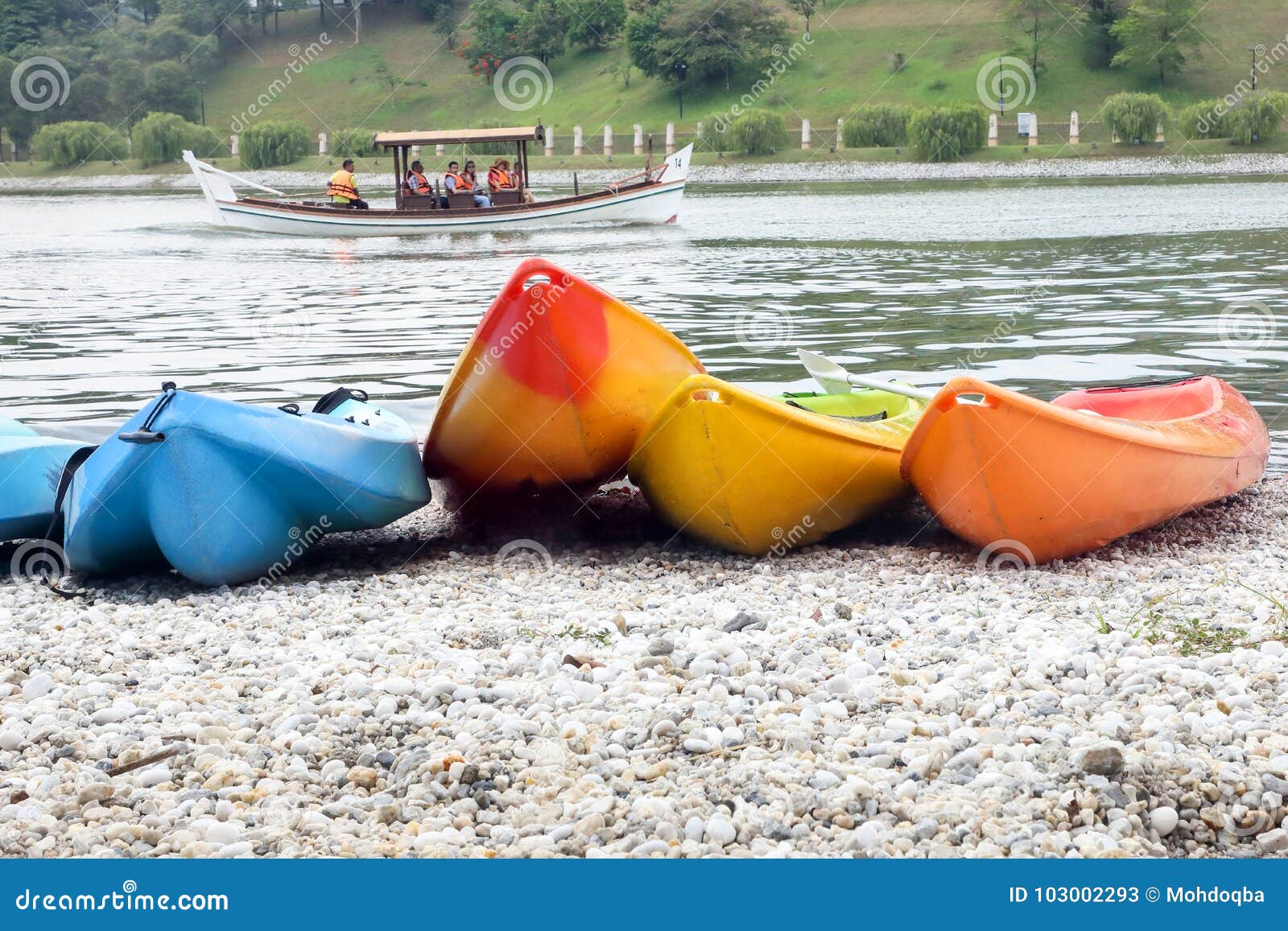 Rubber Plastic Boat Canoe editorial stock photo. Image of blue - 103002293