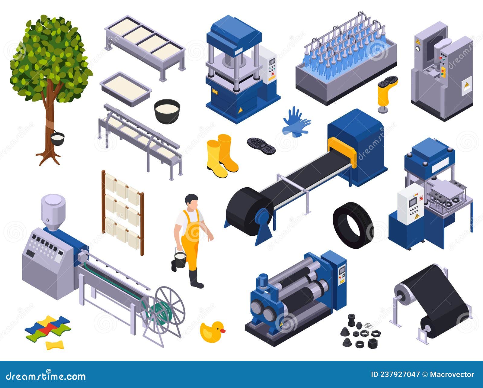 Rubber Production Isometric Flowchart Vector Illustration ... Rubber Production Isometric Flowchart Vector Illustration ...