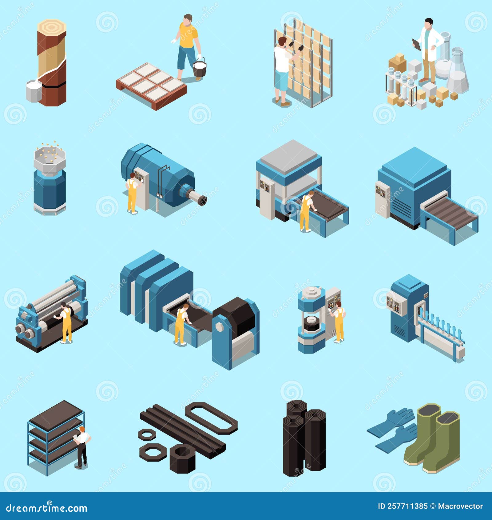 Rubber Production Isometric Flowchart Vector Illustration ... Rubber Production Isometric Flowchart Vector Illustration ...