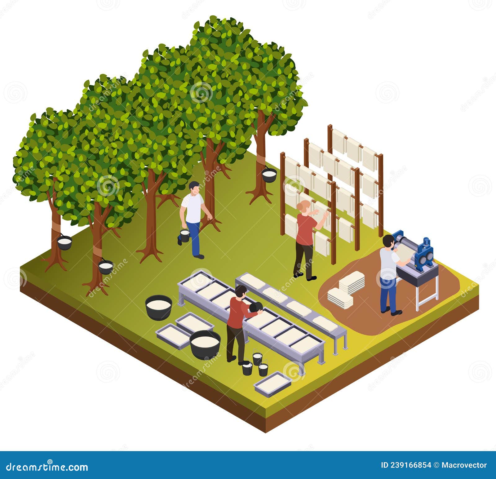 Rubber Production Isometric Flowchart Vector Illustration ... Rubber Production Isometric Flowchart Vector Illustration ...