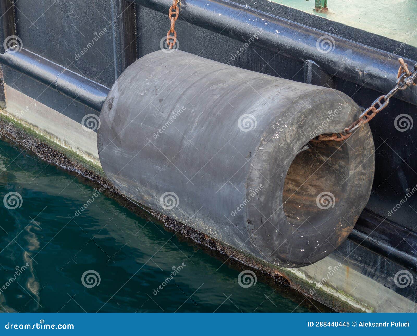 Rubber Protecting the Pier. Navigation Safety Concept Stock Image ...