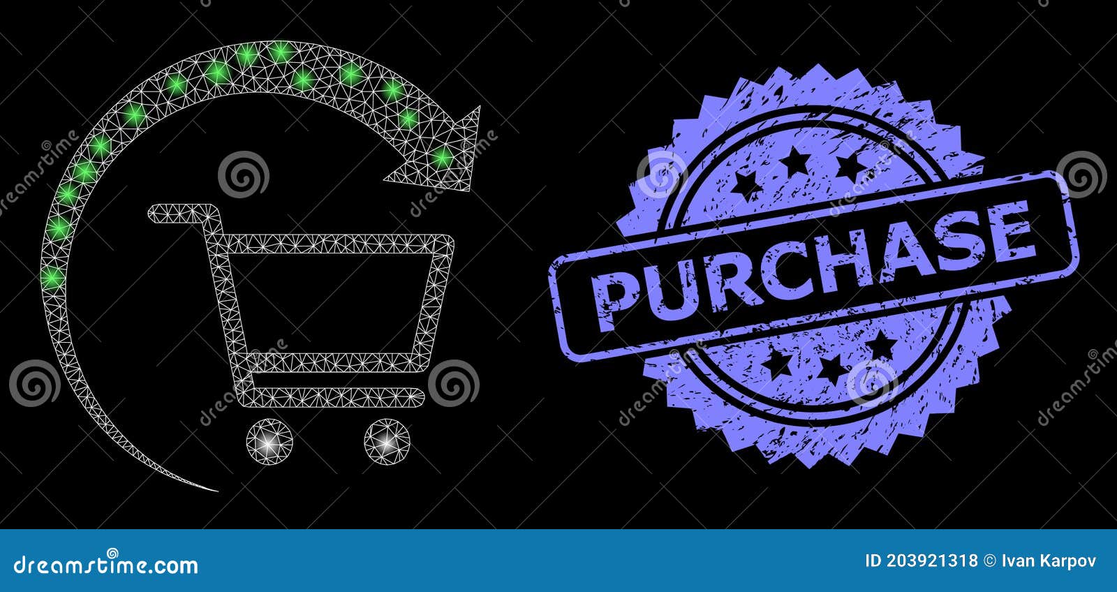 Rubber Purchase Stamp and Bright Web Mesh Repeat Purchase Order with ...