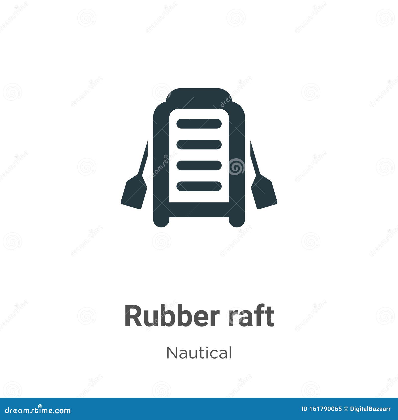 Rubber Raft Vector Icon on White Background. Flat Vector Rubber Raft ...