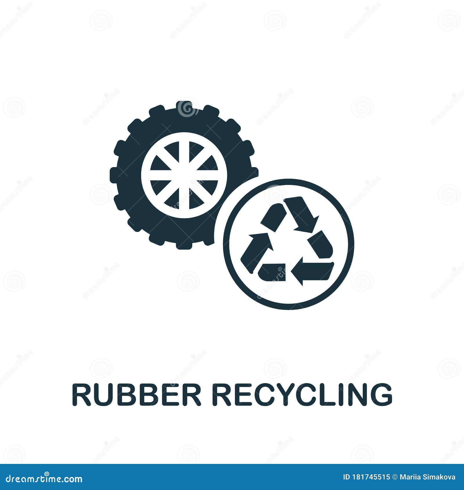 Rubber Recycling Icon. Simple Illustration from Recycling Collection ...