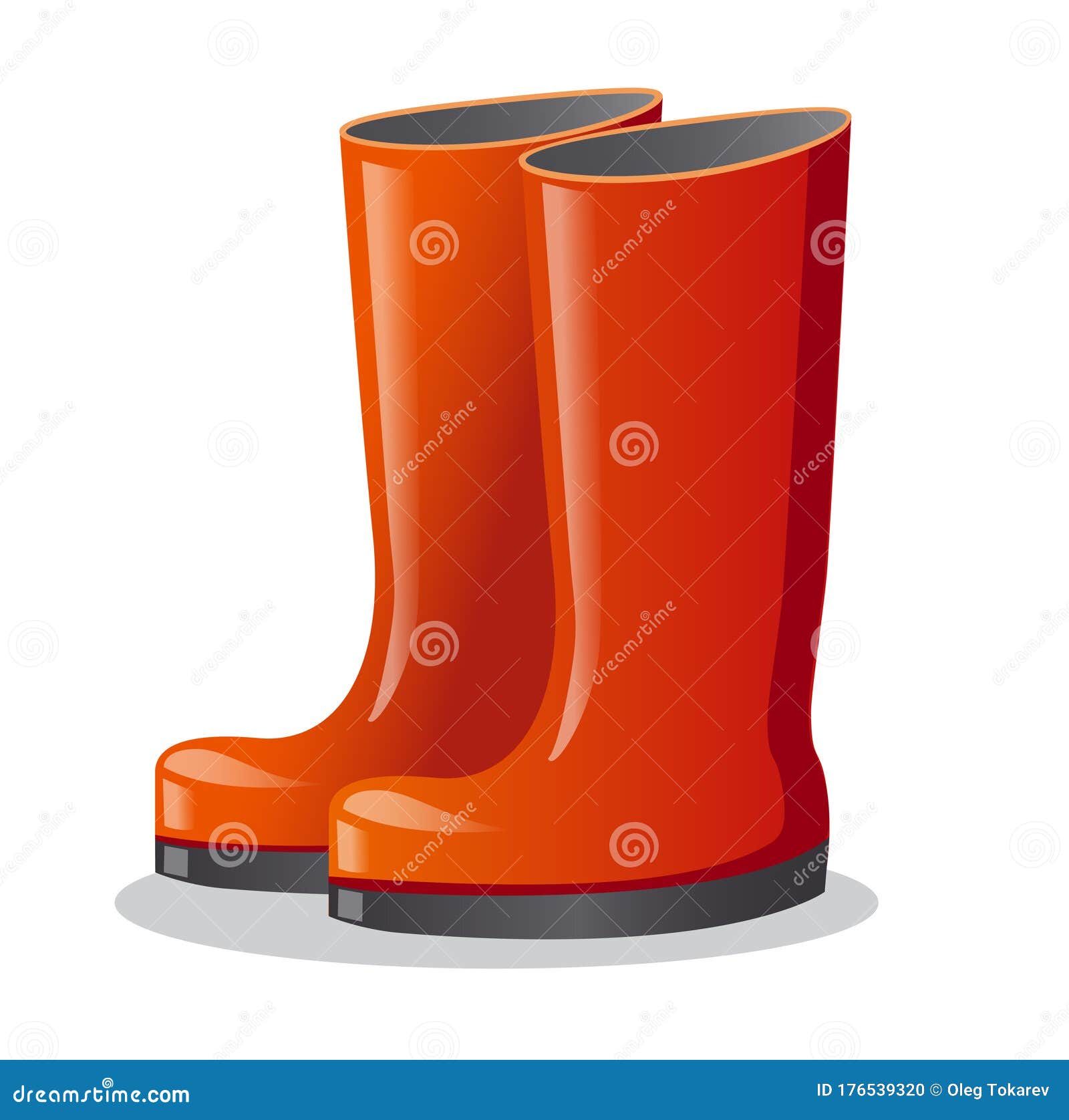 Rubber red boots stock vector. Illustration of work - 176539320