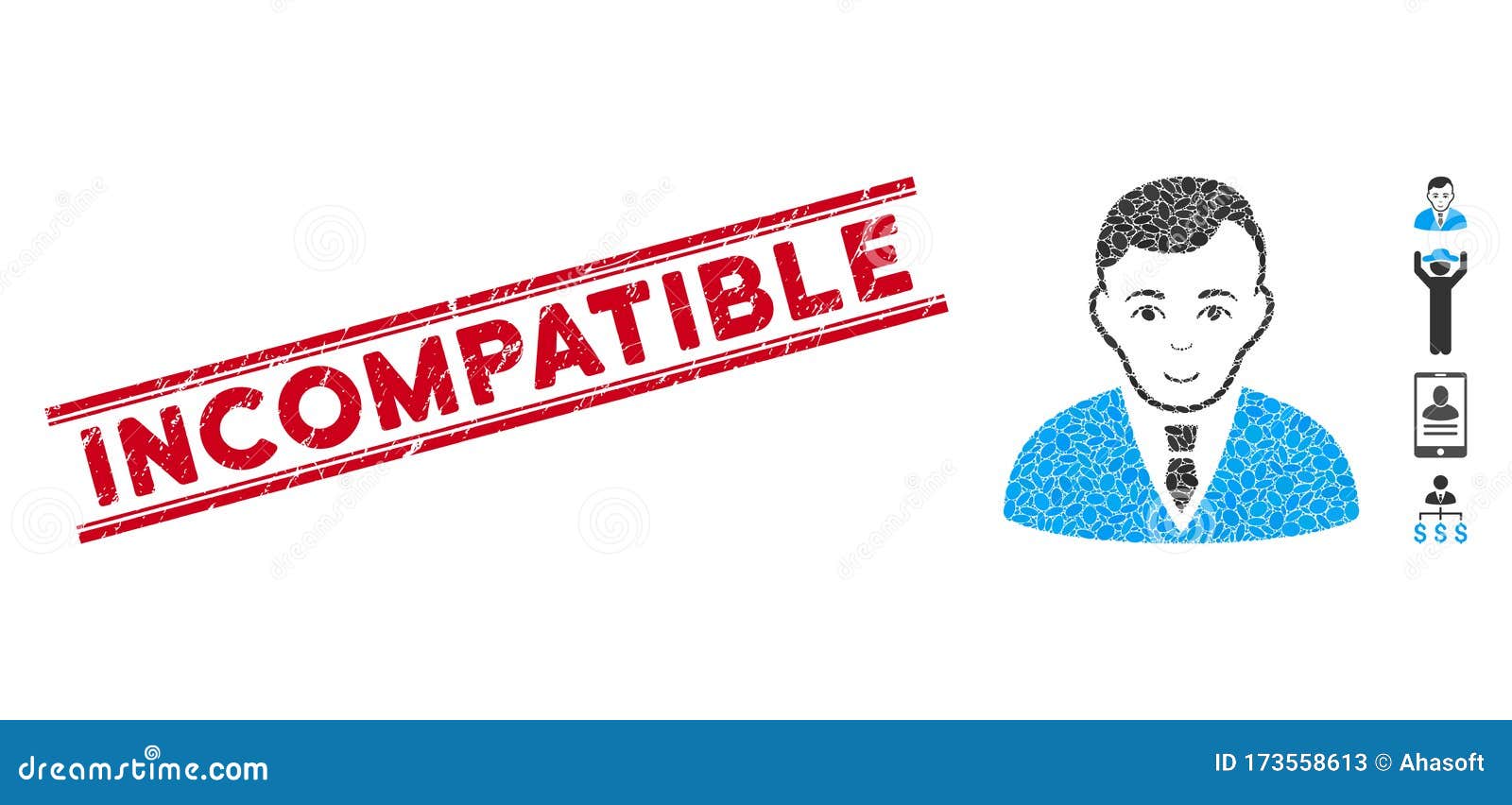 Textured Incompatible Line Seal and Mosaic Manager Icon Stock ...