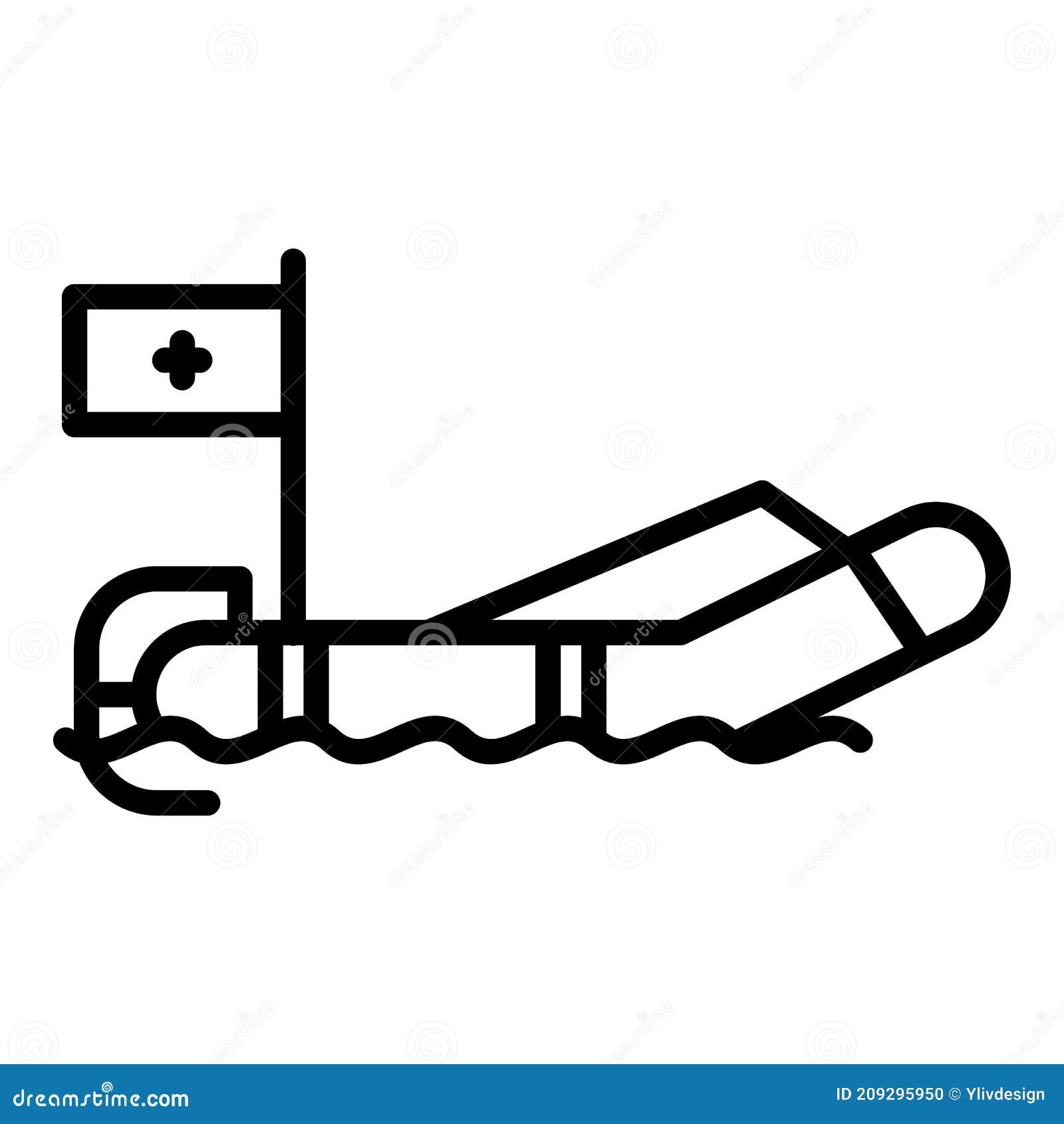 Rubber Rescue Boat Icon, Outline Style Stock Vector - Illustration of ...