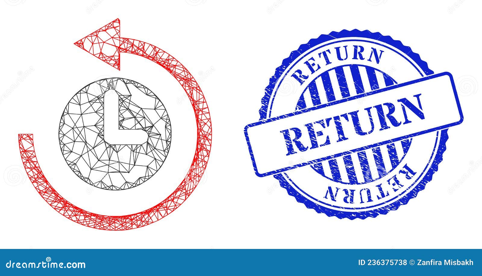 Rubber Return Seal And Net Time Return Rotation Mesh Vector ...