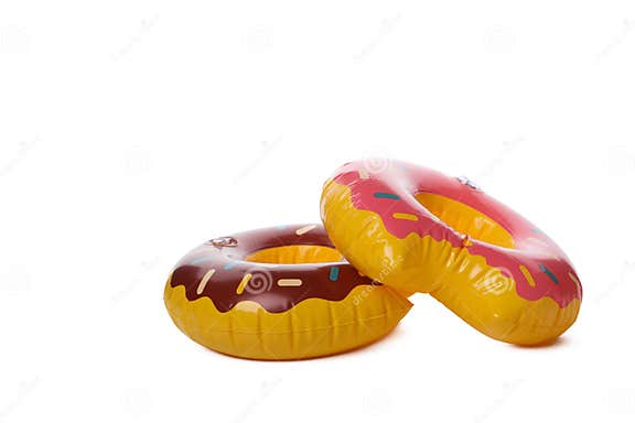 Rubber Ring Donuts Isolated on White Background Stock Image - Image of ...